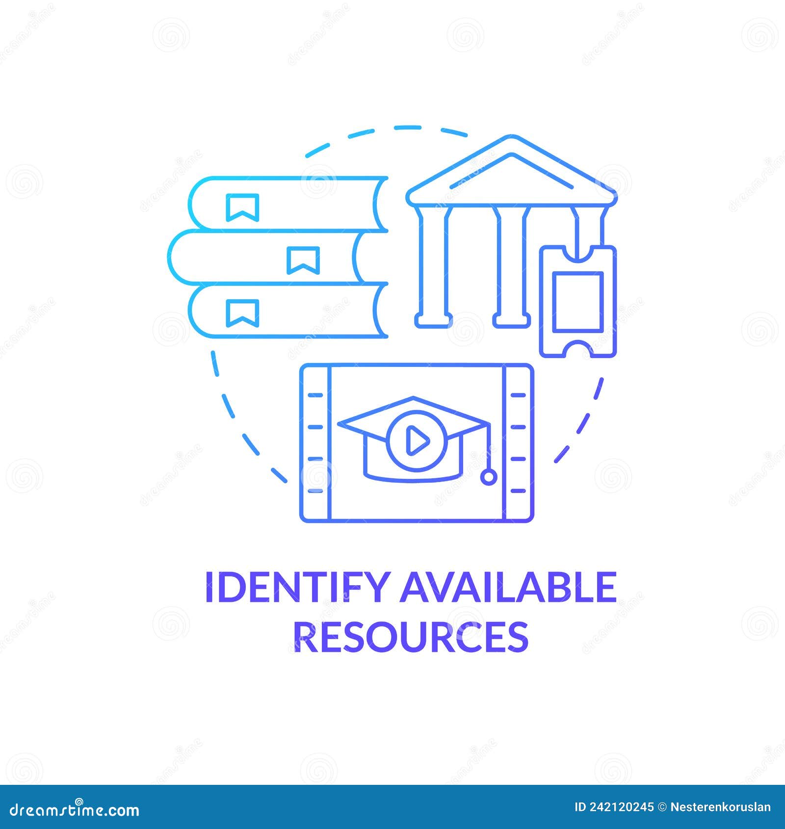Identify Available Resources Blue Gradient Concept Icon Stock Vector ...