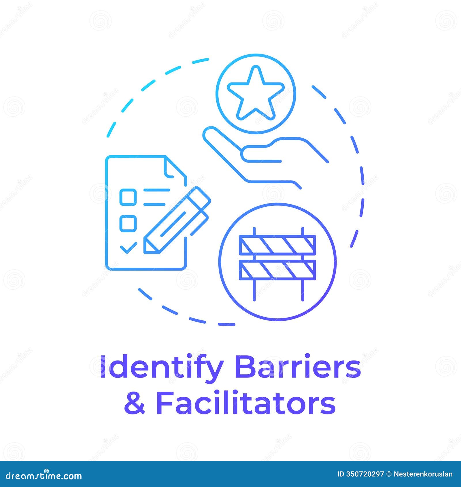Identify Barriers And Facilitators Multi Color Concept Icon Cartoon ...