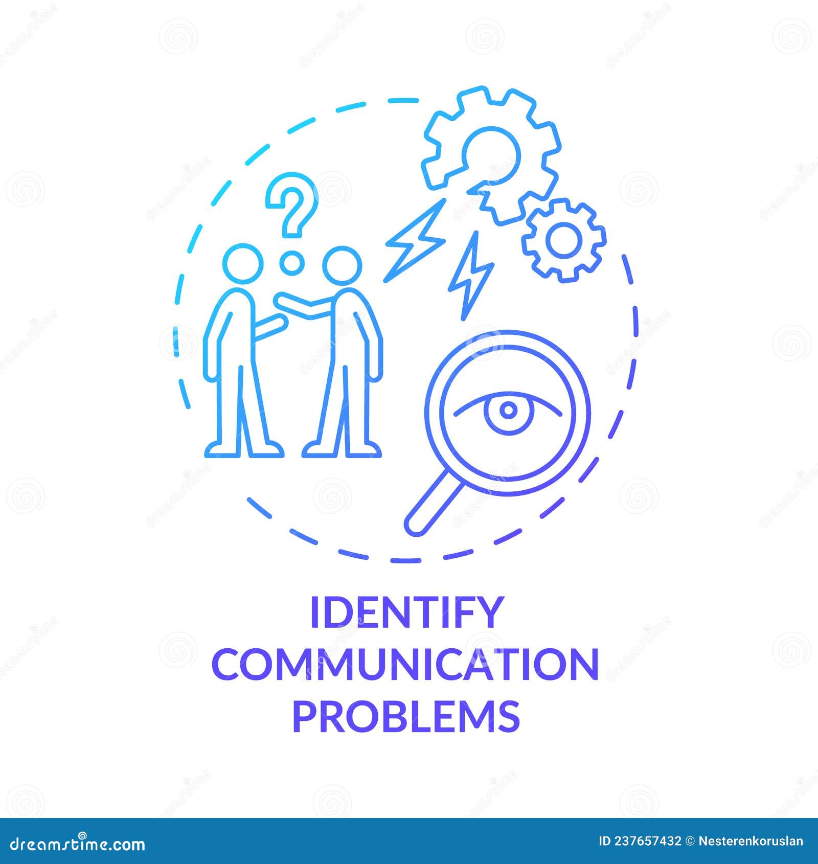 Identify Problems Severity Blue Gradient Concept Icon Cartoon Vector ...