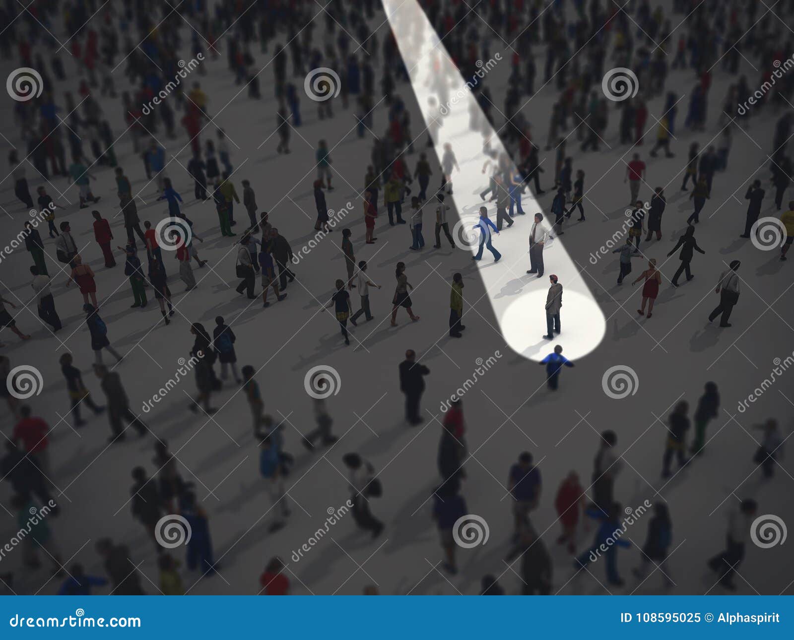 Identify in the Crowd. 3D Rendering Stock Illustration - Illustration ...