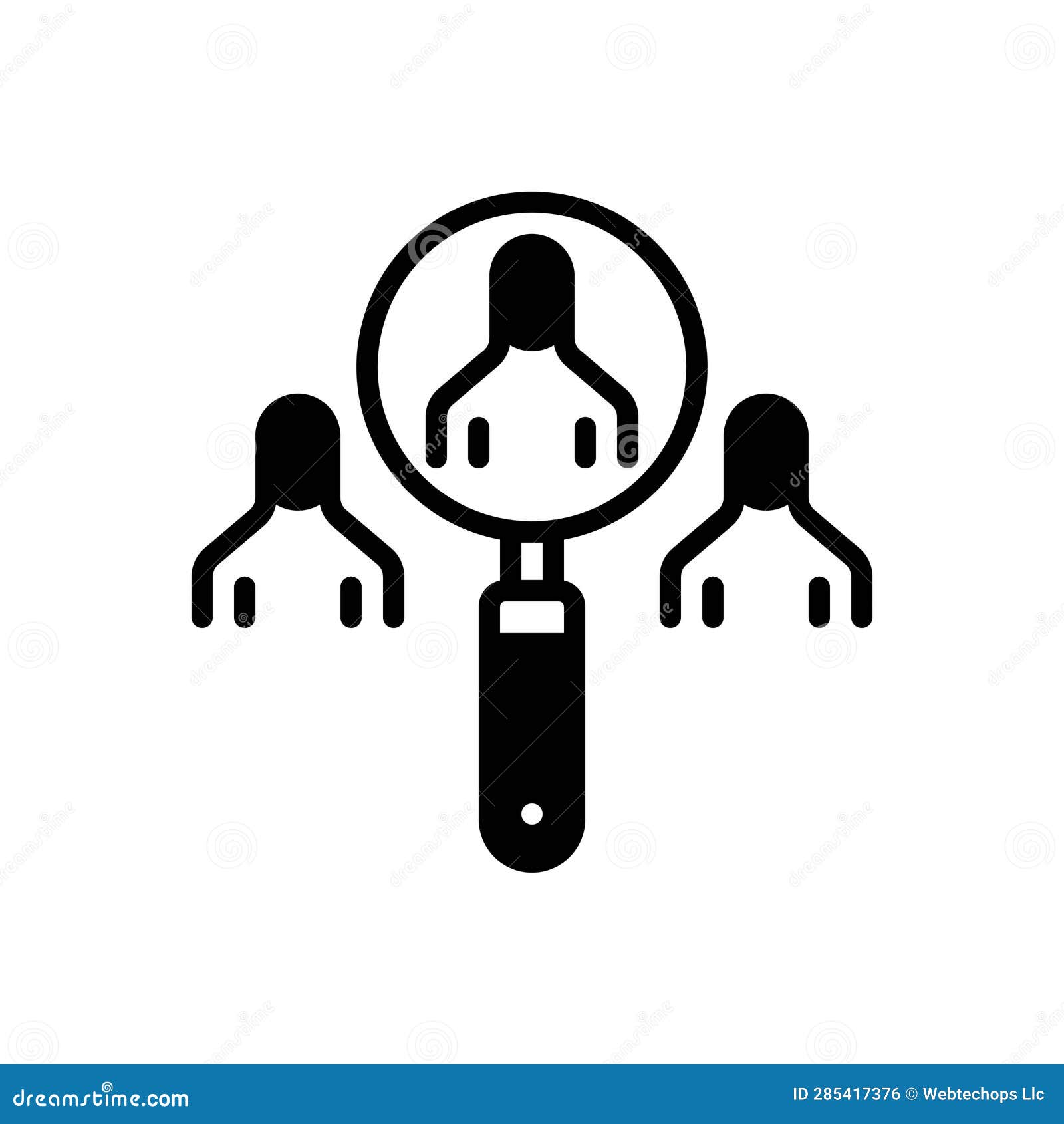 Black Solid Icon for Identify, Discern and Staff Stock Vector ...
