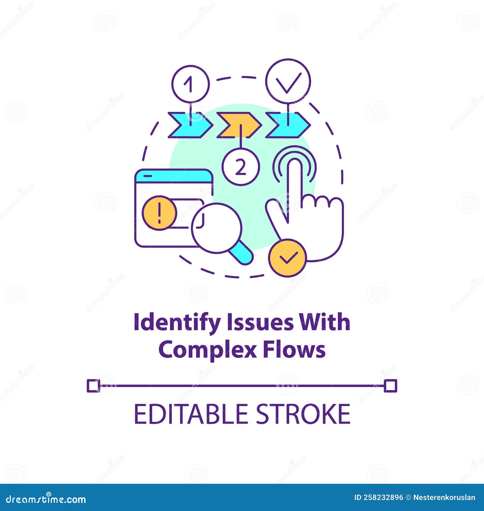 Identify Issues with Complex Flows Concept Icon Stock Vector ...