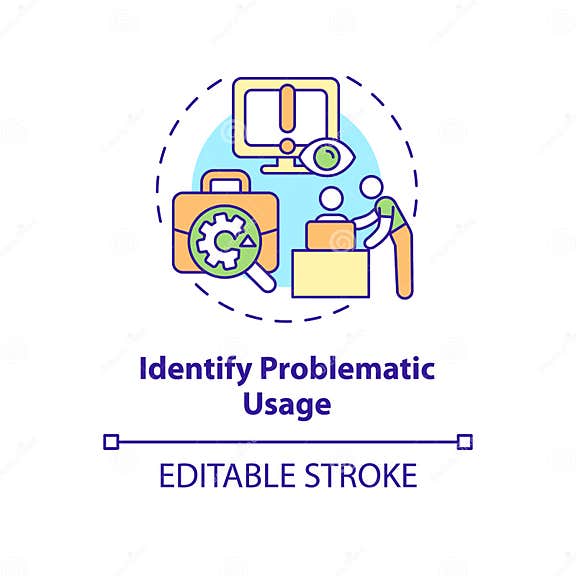 Identify Problematic Usage Concept Icon Stock Vector - Illustration of ...