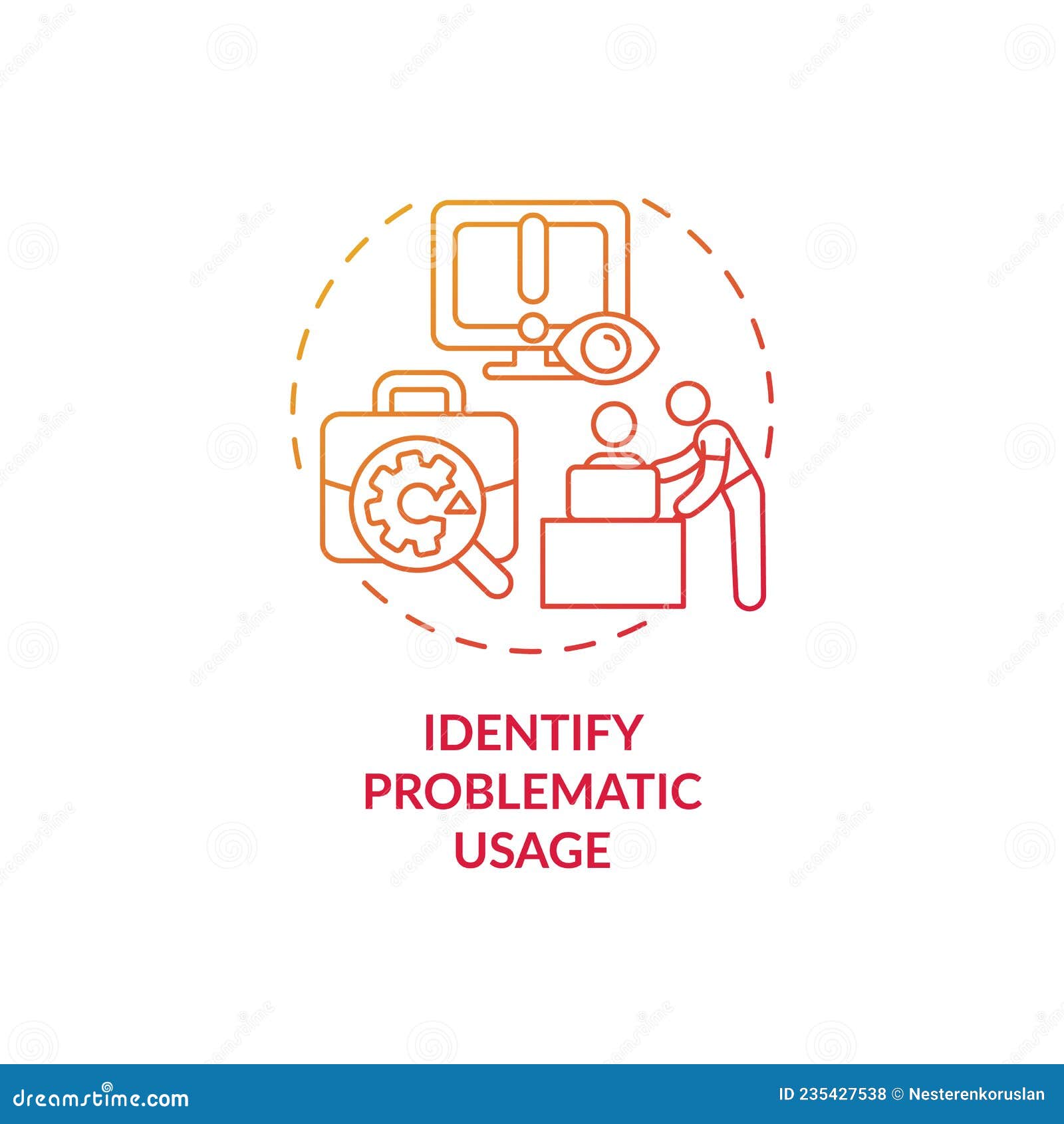 Identify Problematic Usage Red Gradient Concept Icon Stock Vector ...