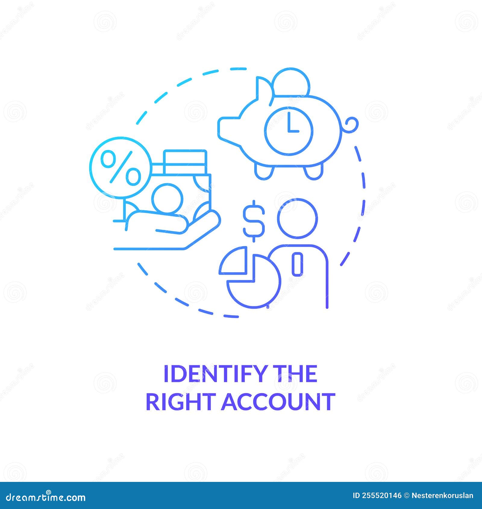 Identify Right Account Blue Gradient Concept Icon Stock Vector ...