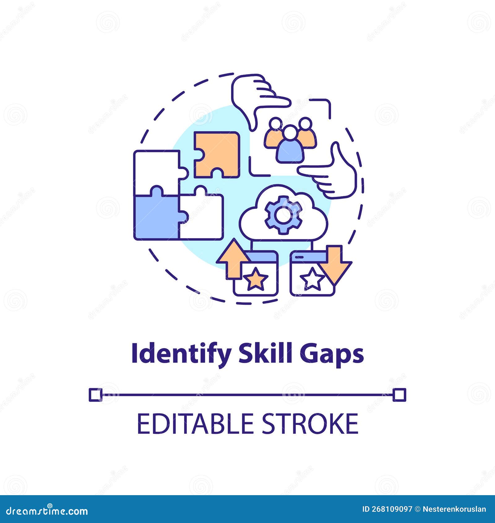 Identify Skill Gaps Blue Gradient Concept Icon Cartoon Vector ... Identify Skill Gaps Blue Gradient Concept Icon Cartoon Vector ...