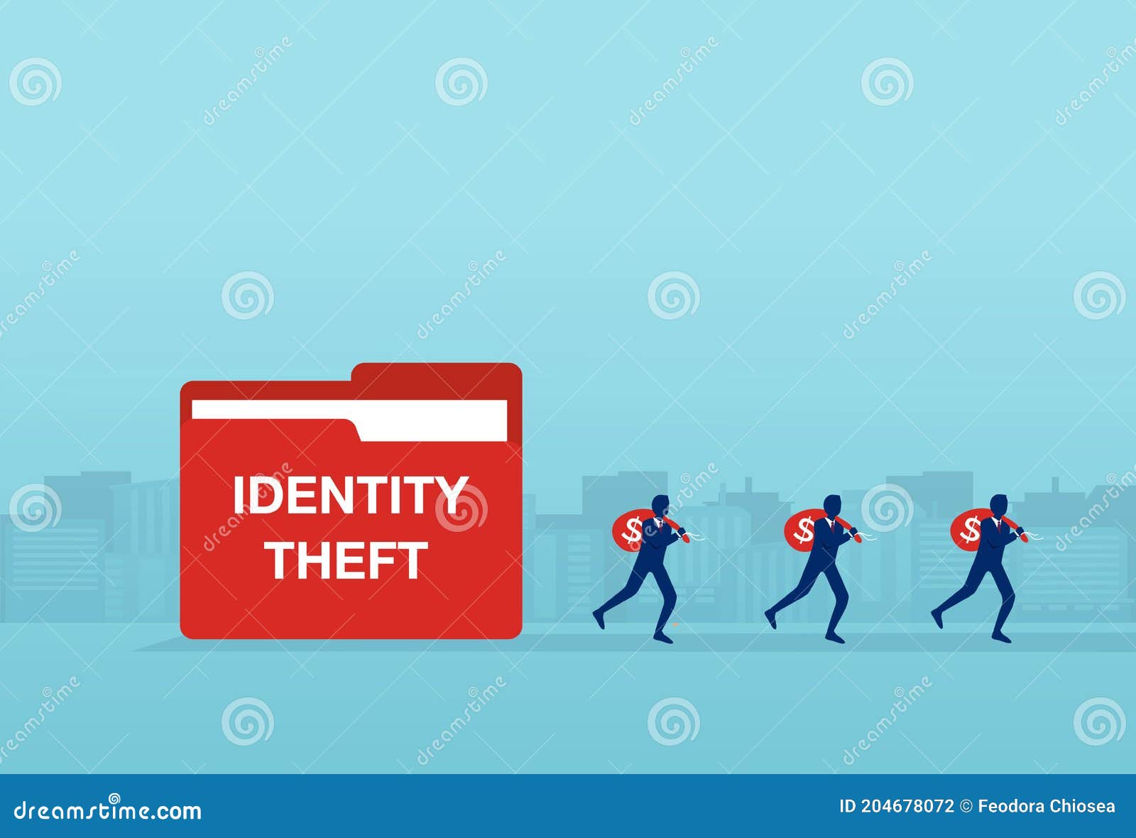 Identify Theft Financial Fraud Concept Stock Vector - Illustration of ...