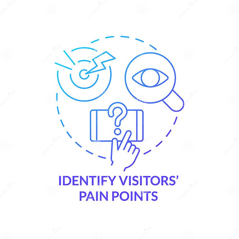 Identify Visitors Pain Points Blue Gradient Concept Icon Stock Vector ...