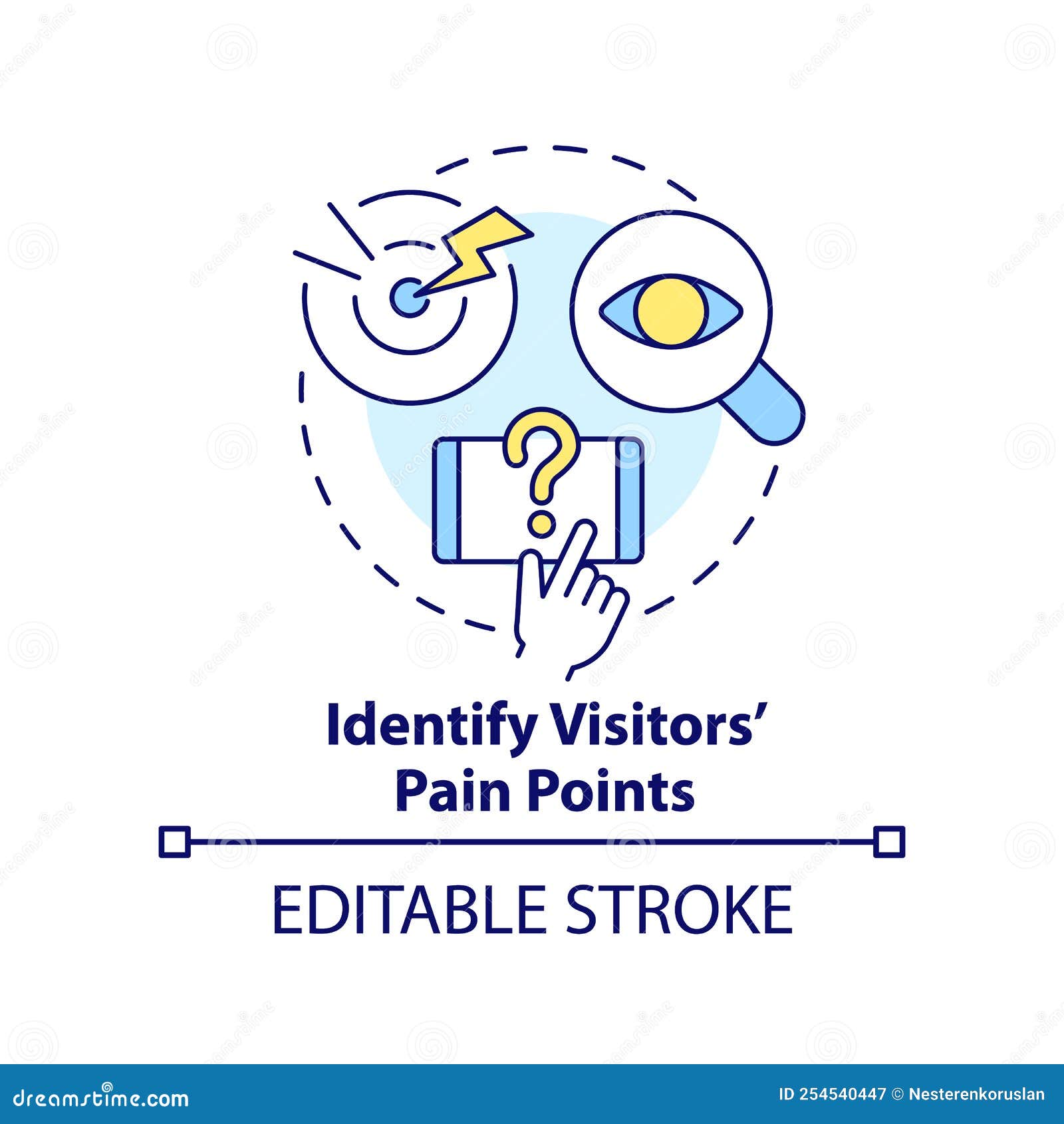 Identify Visitors Pain Points Concept Icon Stock Vector - Illustration ...