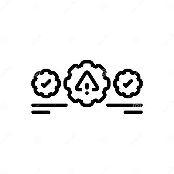 Black Line Icon for Identifying Errors, Caution and Warning Stock ...