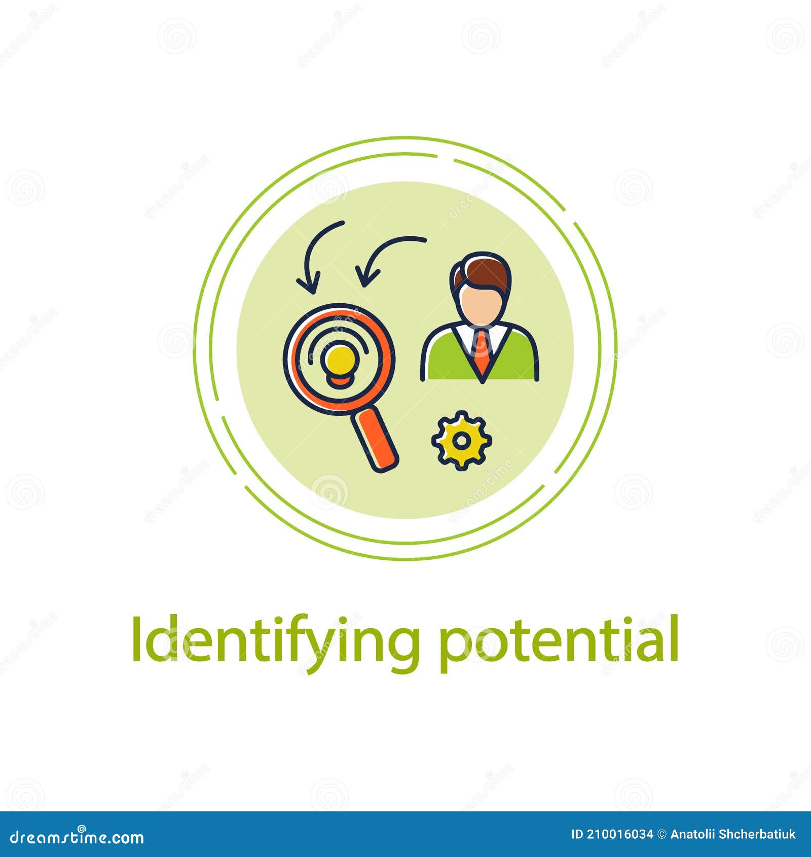 Identifying Potential Concept Line Icon Stock Vector - Illustration of ...