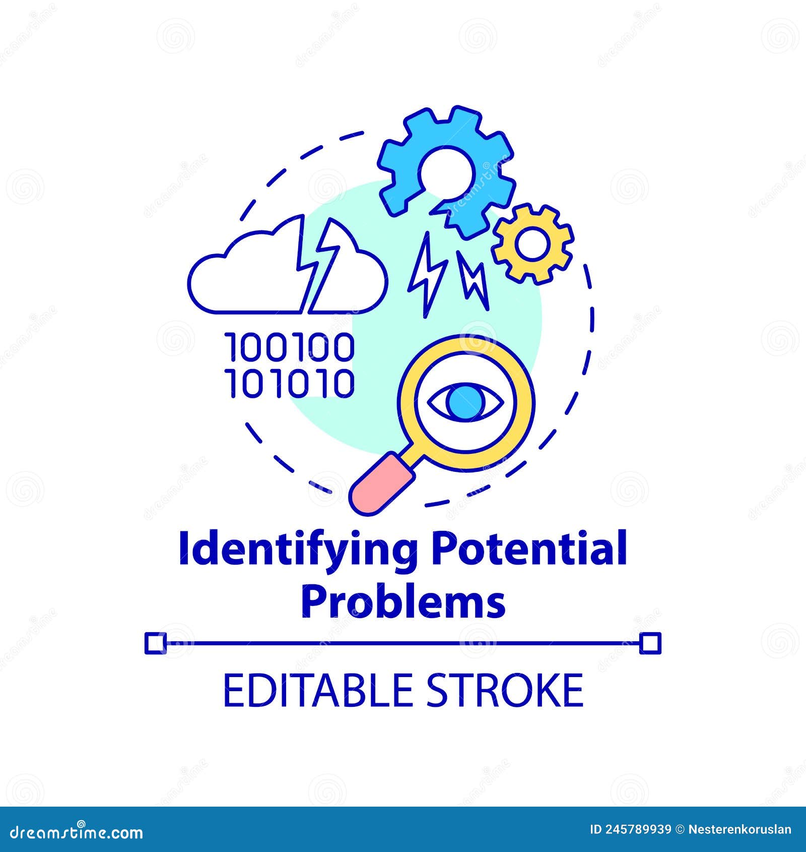 Identifying Potential Line Icon Vector Illustration | CartoonDealer.com ...
