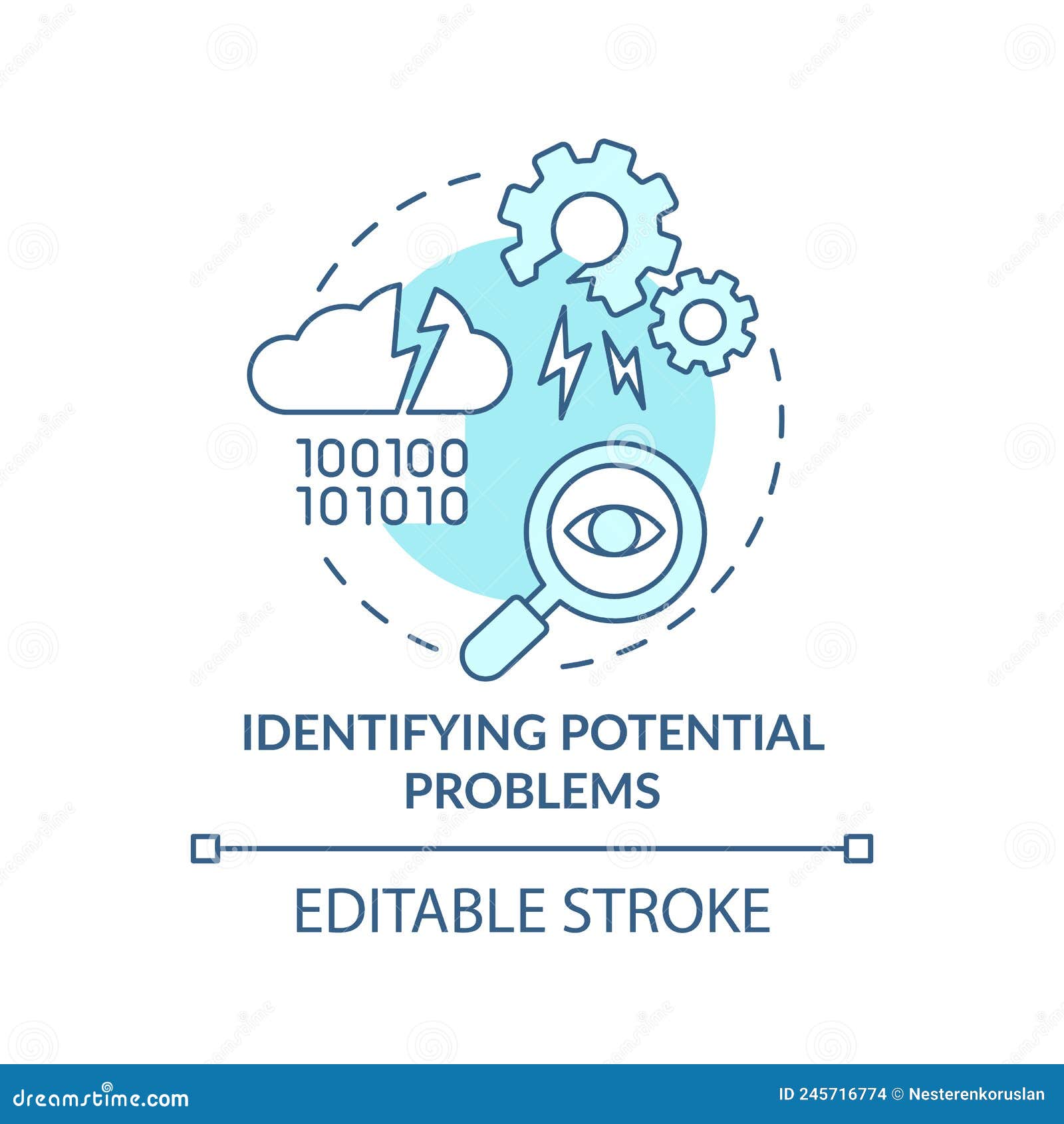 Identifying Potential Line Icon Vector Illustration | CartoonDealer.com ...