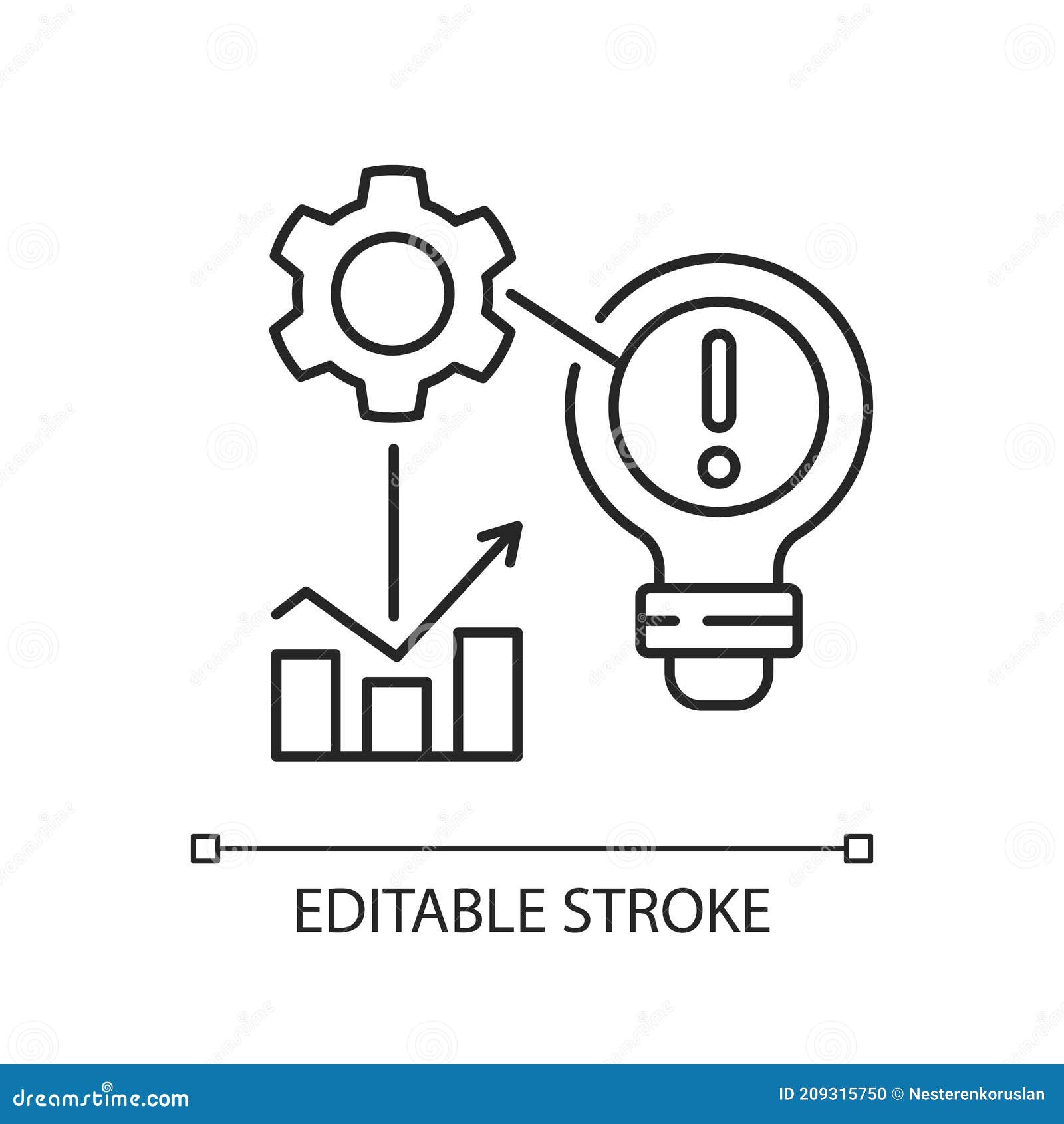 Identifying Problems Linear Icon Stock Vector - Illustration of idea ...
