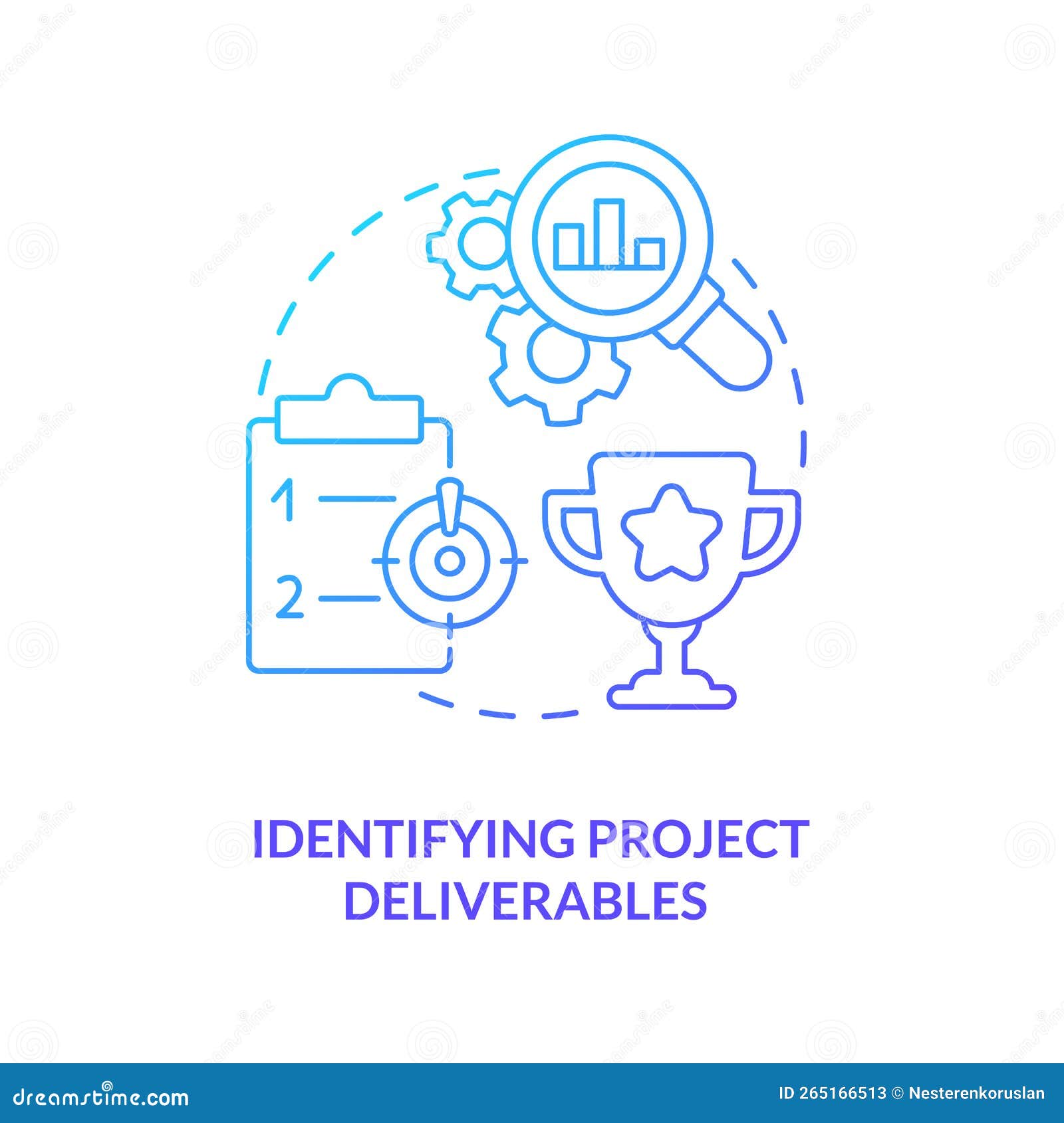 Identifying Project Deliverables Blue Gradient Concept Icon Stock ...