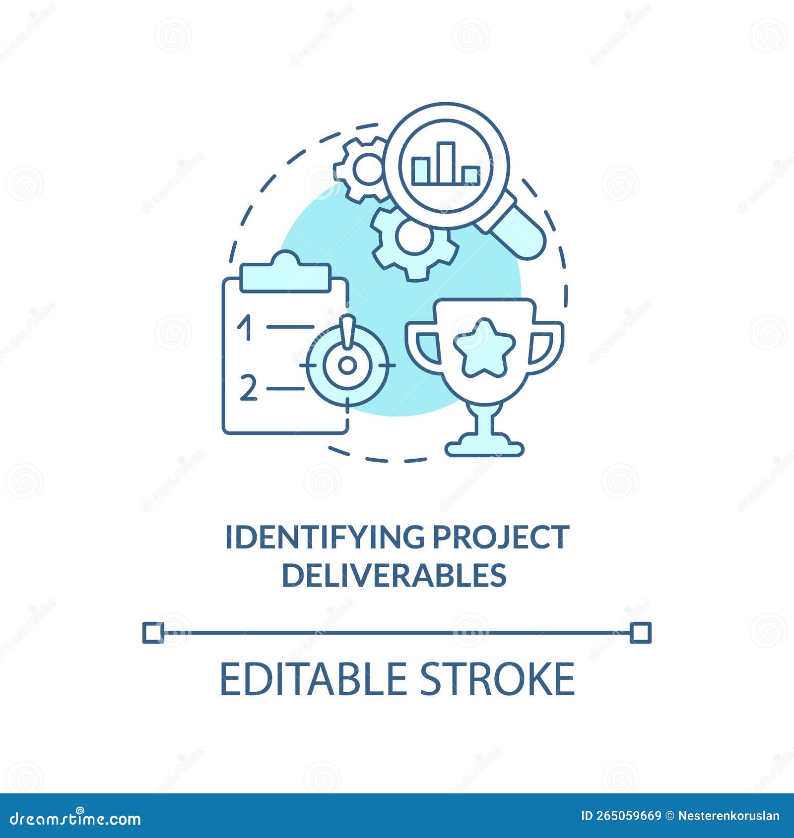 Identifying Project Deliverables Blue Gradient Concept Icon Cartoon ...