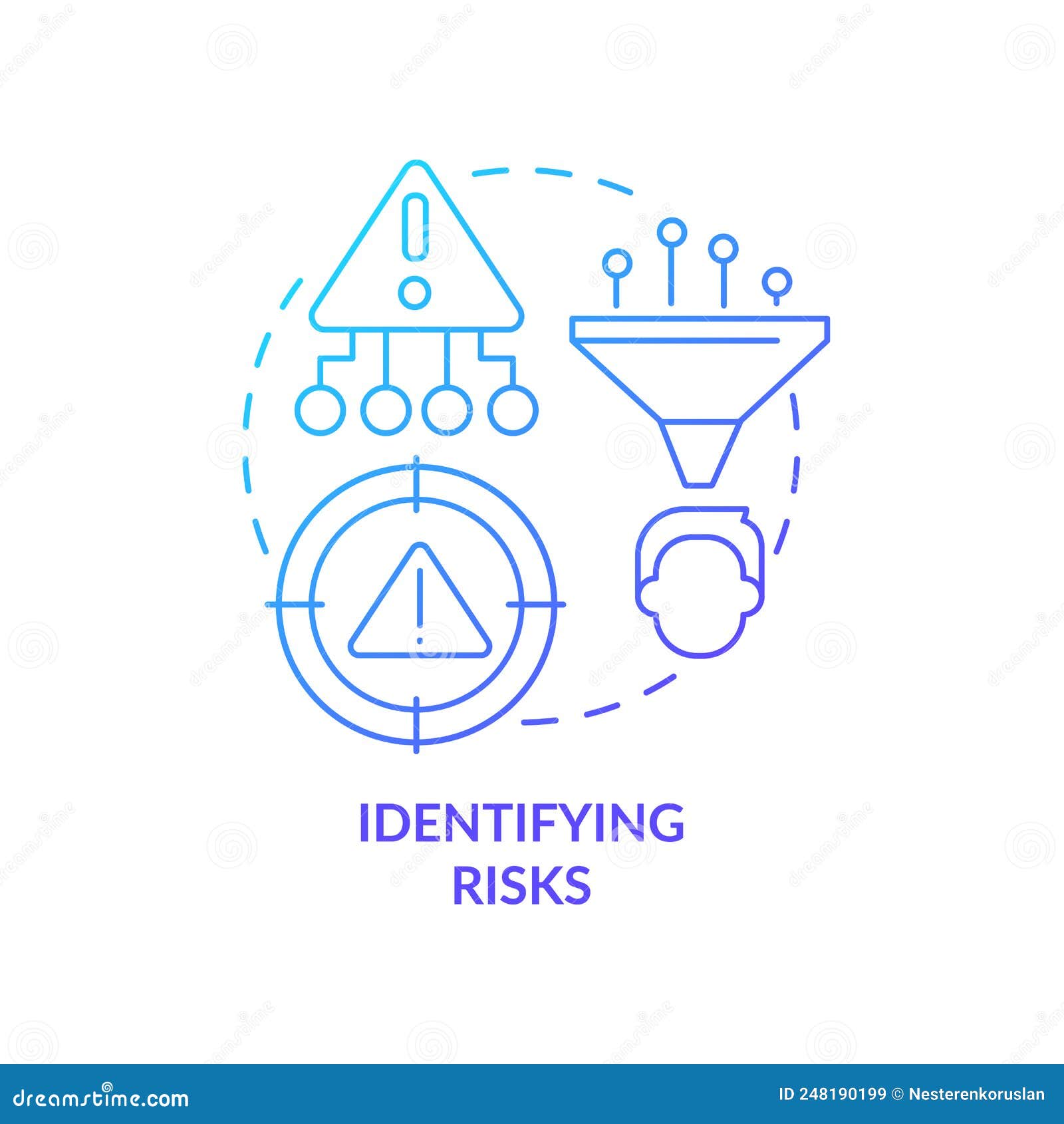 Identifying Risks Blue Gradient Concept Icon Stock Vector ...