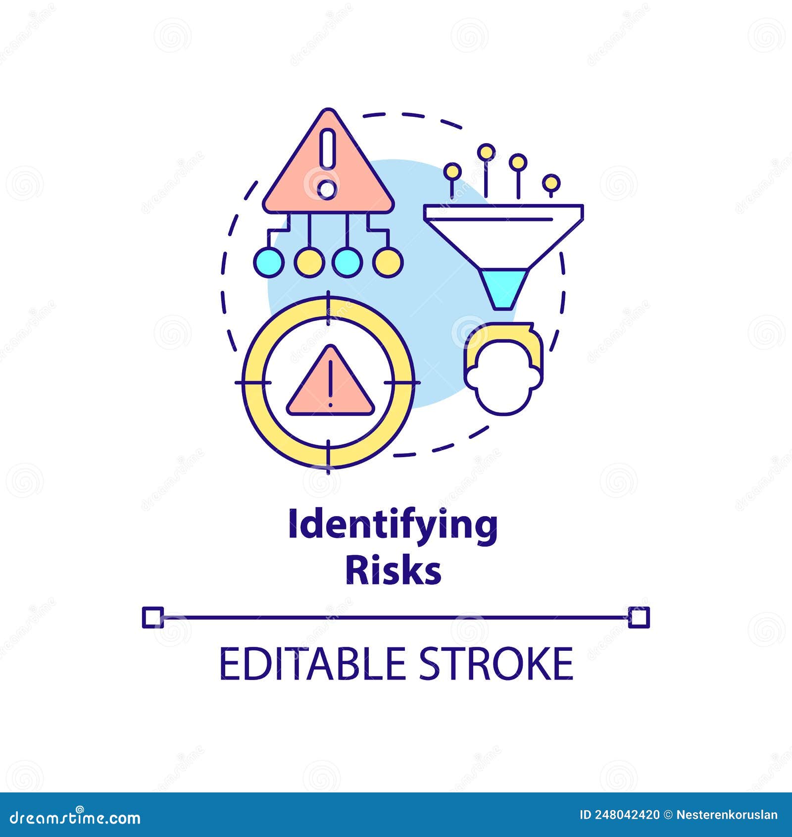 Identifying Risks Concept Icon Stock Vector - Illustration of identify ...