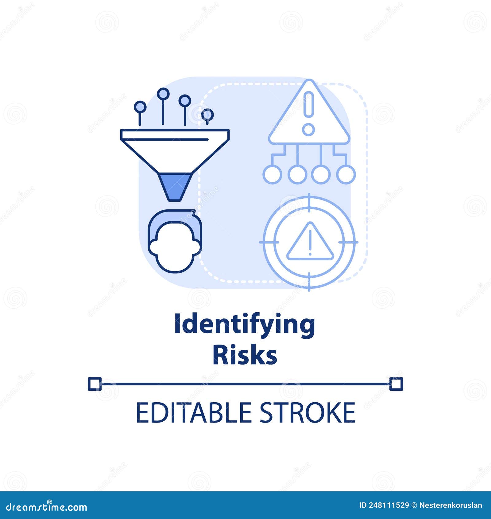 Identifying Risks Light Blue Concept Icon Stock Vector - Illustration ...