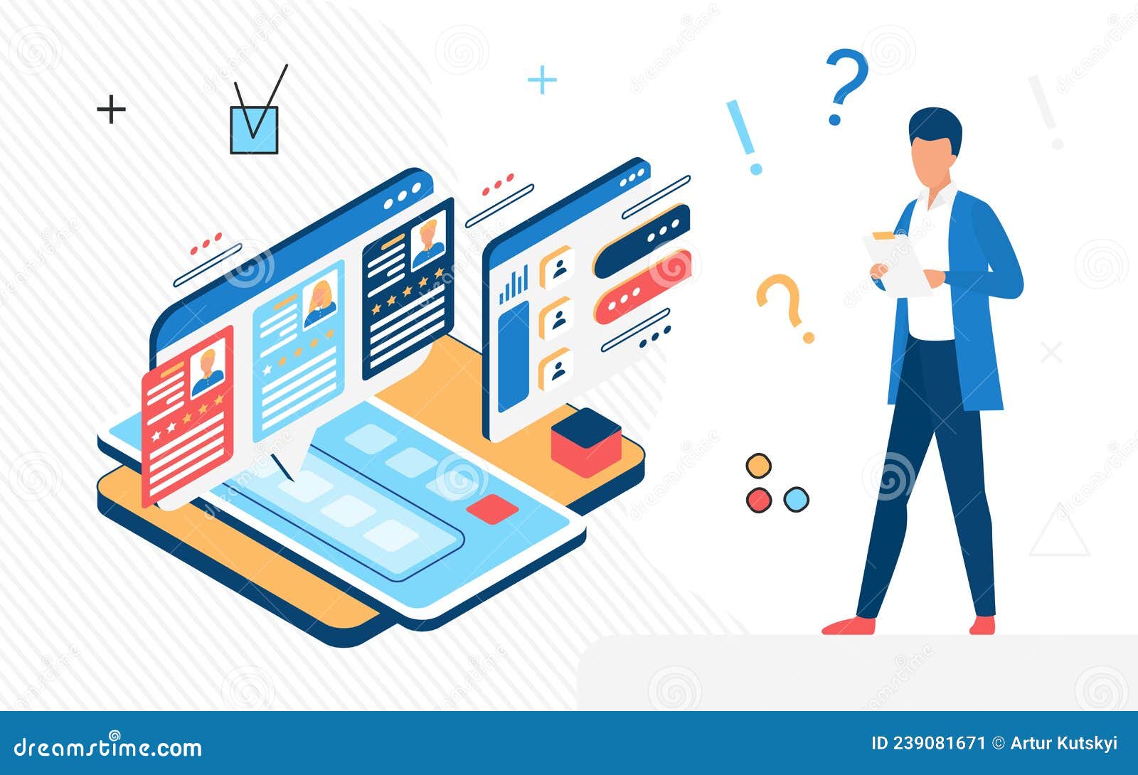 Businesspeople Selecting & Boss Hands Cartoon Character.Selecting Or ...