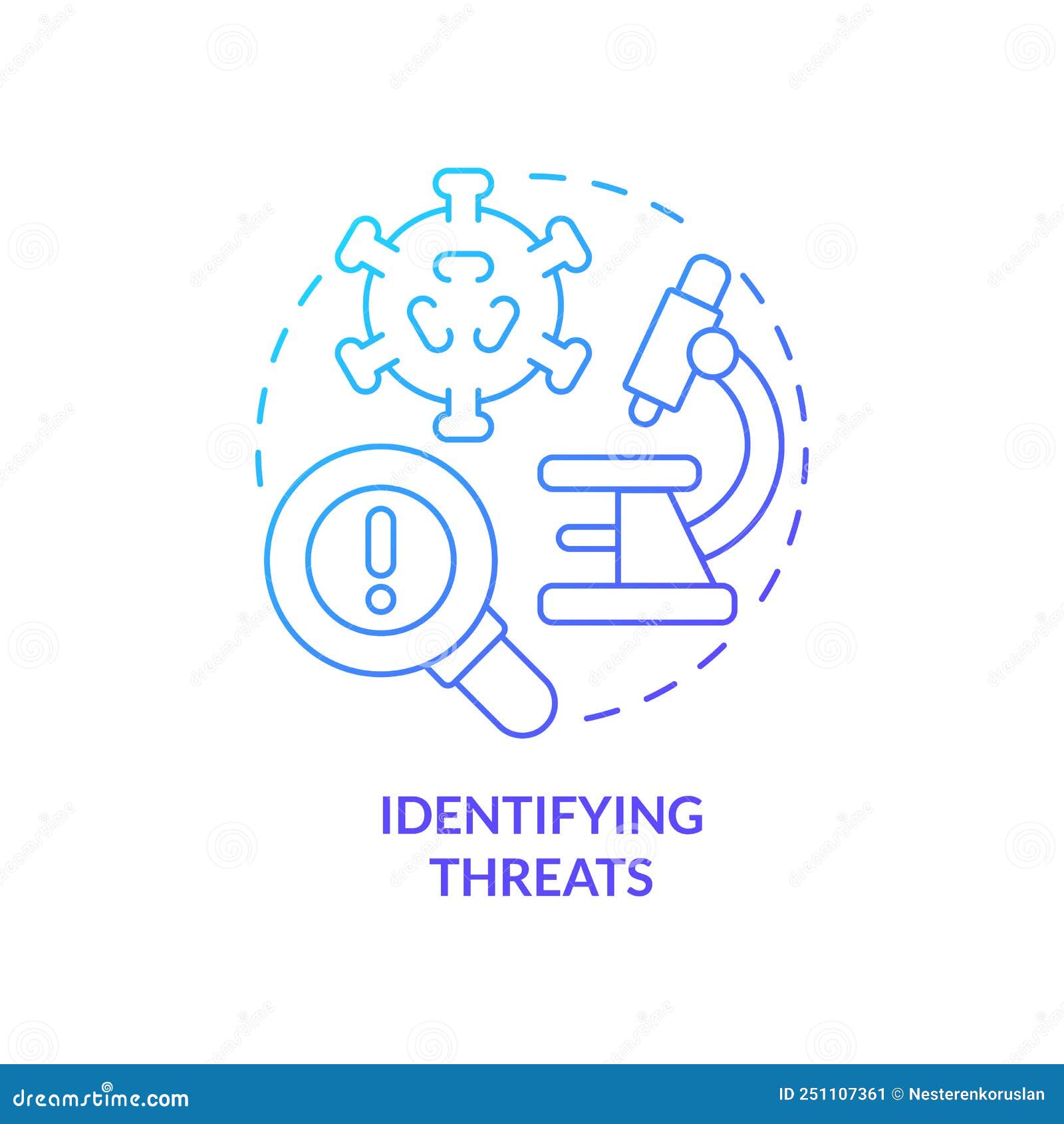 Identifying Threats Blue Gradient Concept Icon Stock Vector ... Identifying Threats Blue Gradient Concept Icon Stock Vector ...