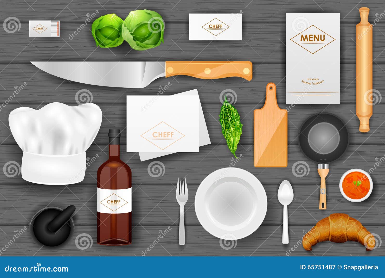 Identity Branding Mockup for Chef Stock Vector - Illustration of ...