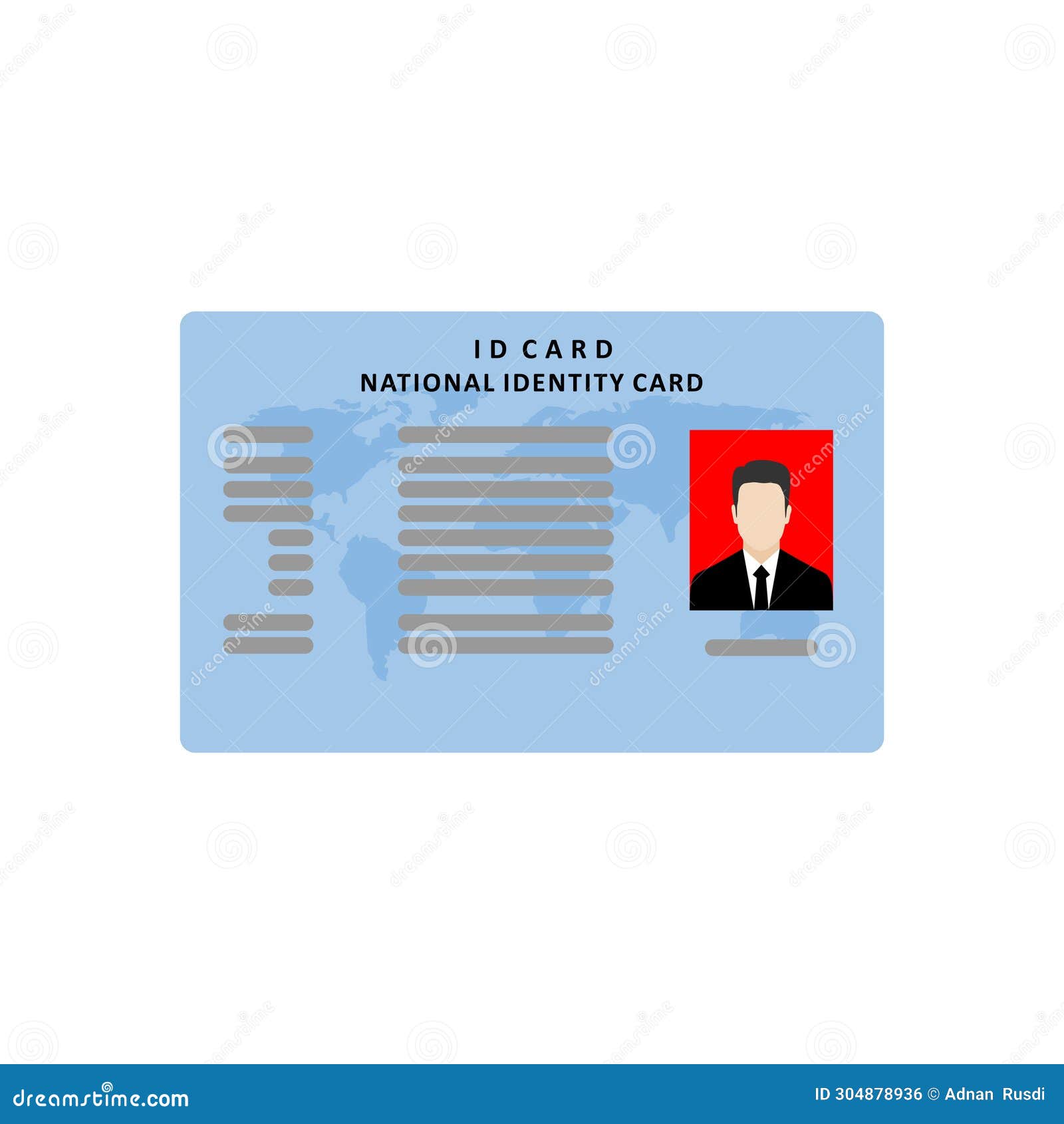 Identity Card Flat Design Vector Illustration. the Idea of Personal ...