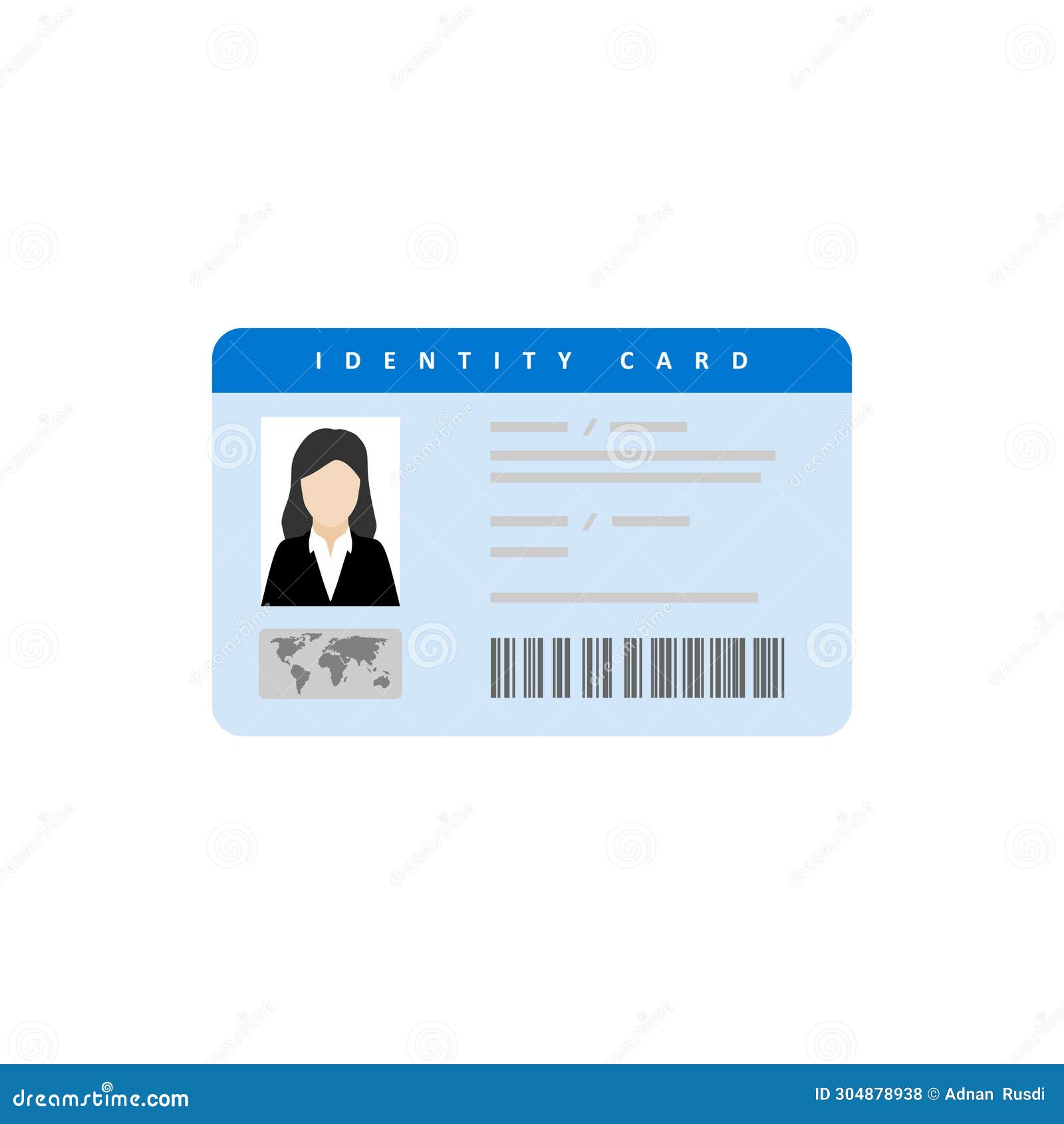 Identity Card Flat Design Vector Illustration. the Idea of Personal ...