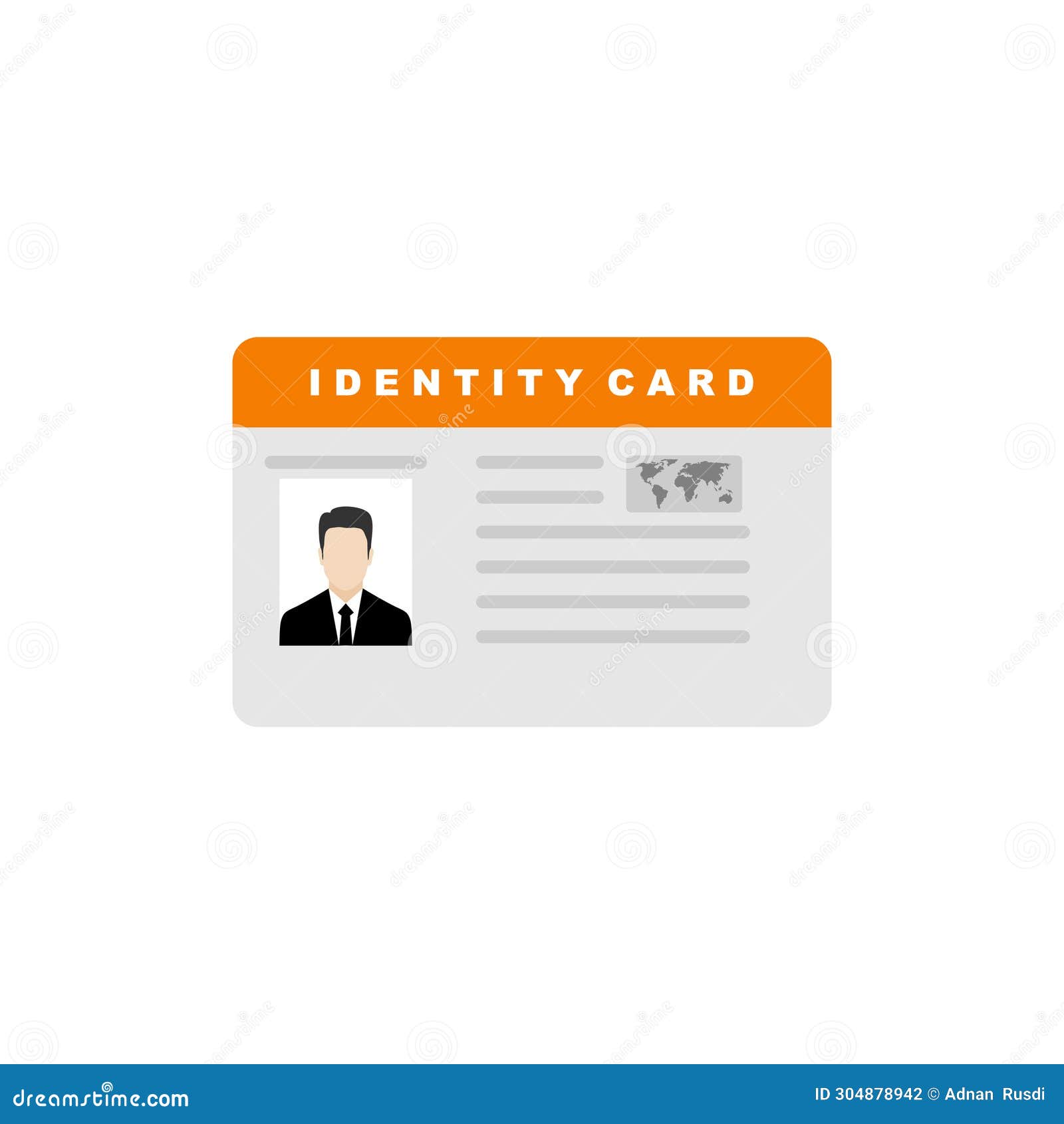 Identity Card Flat Design Vector Illustration. the Idea of Personal ...