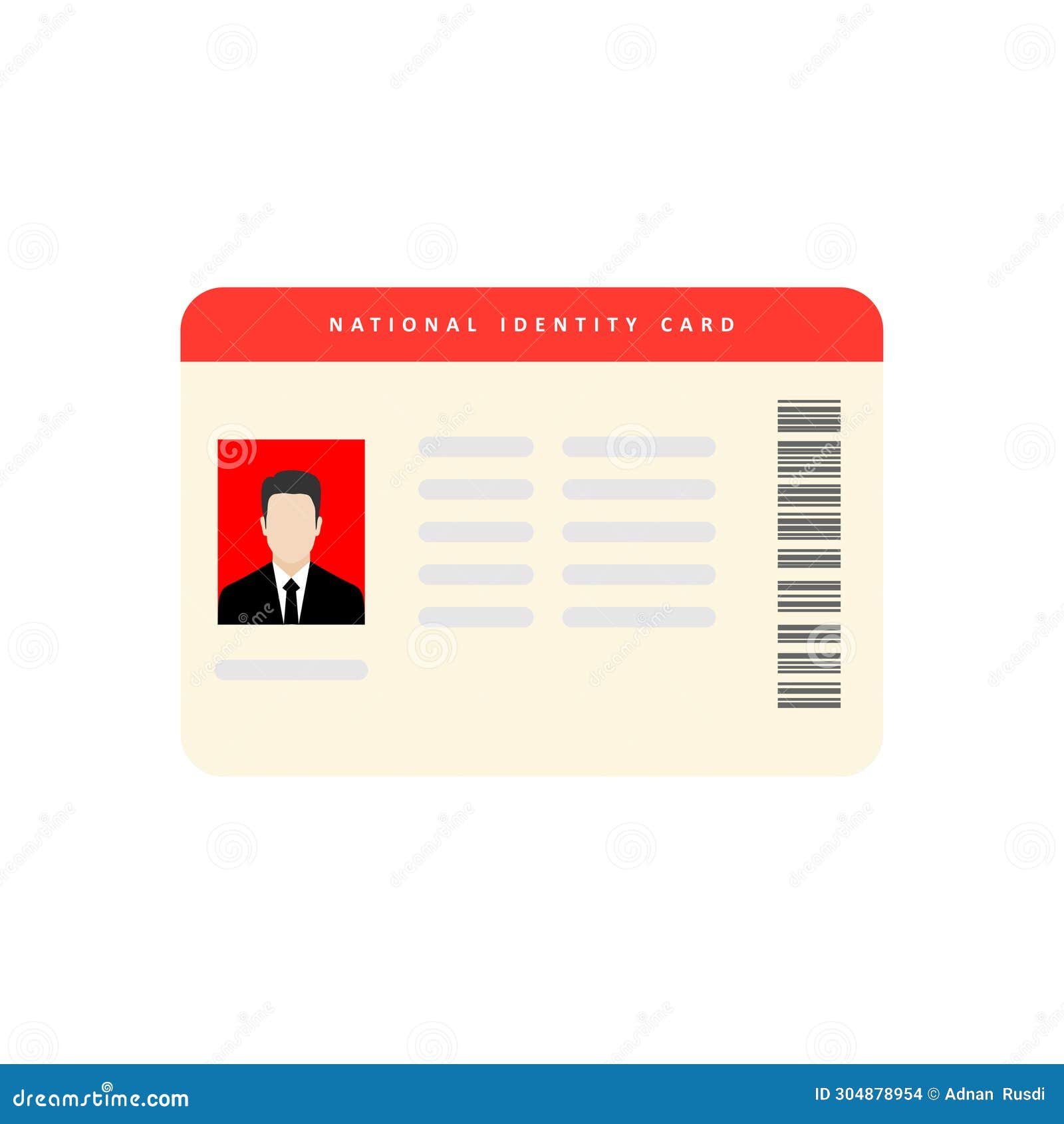 Identity Card Flat Design Vector Illustration. the Idea of Personal ...