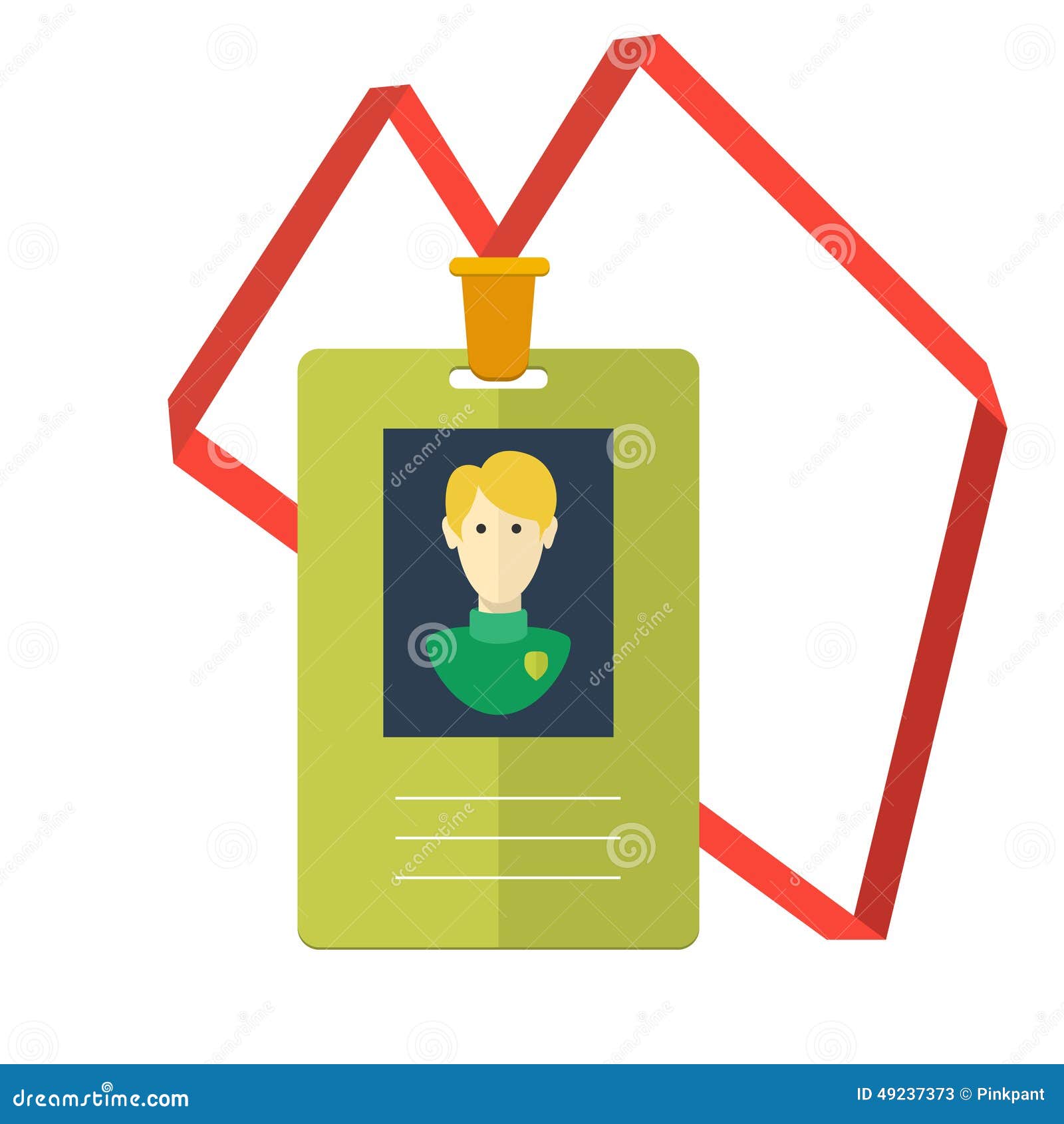 Identity Card of the Person, Badge, Identification Card. Flat Design ...