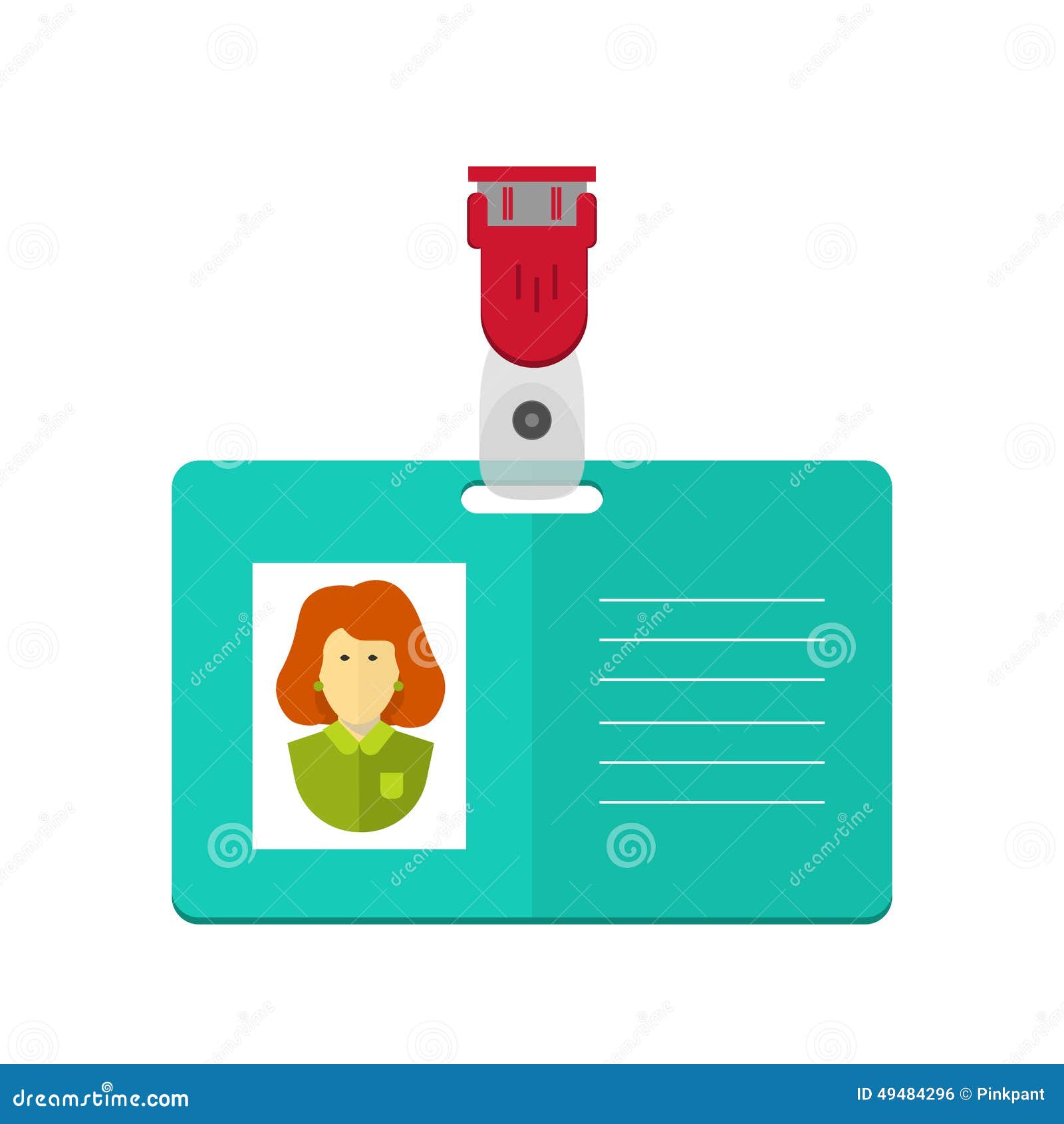 Identity Card of the Person, Badge, Identification Card. Flat Design ...