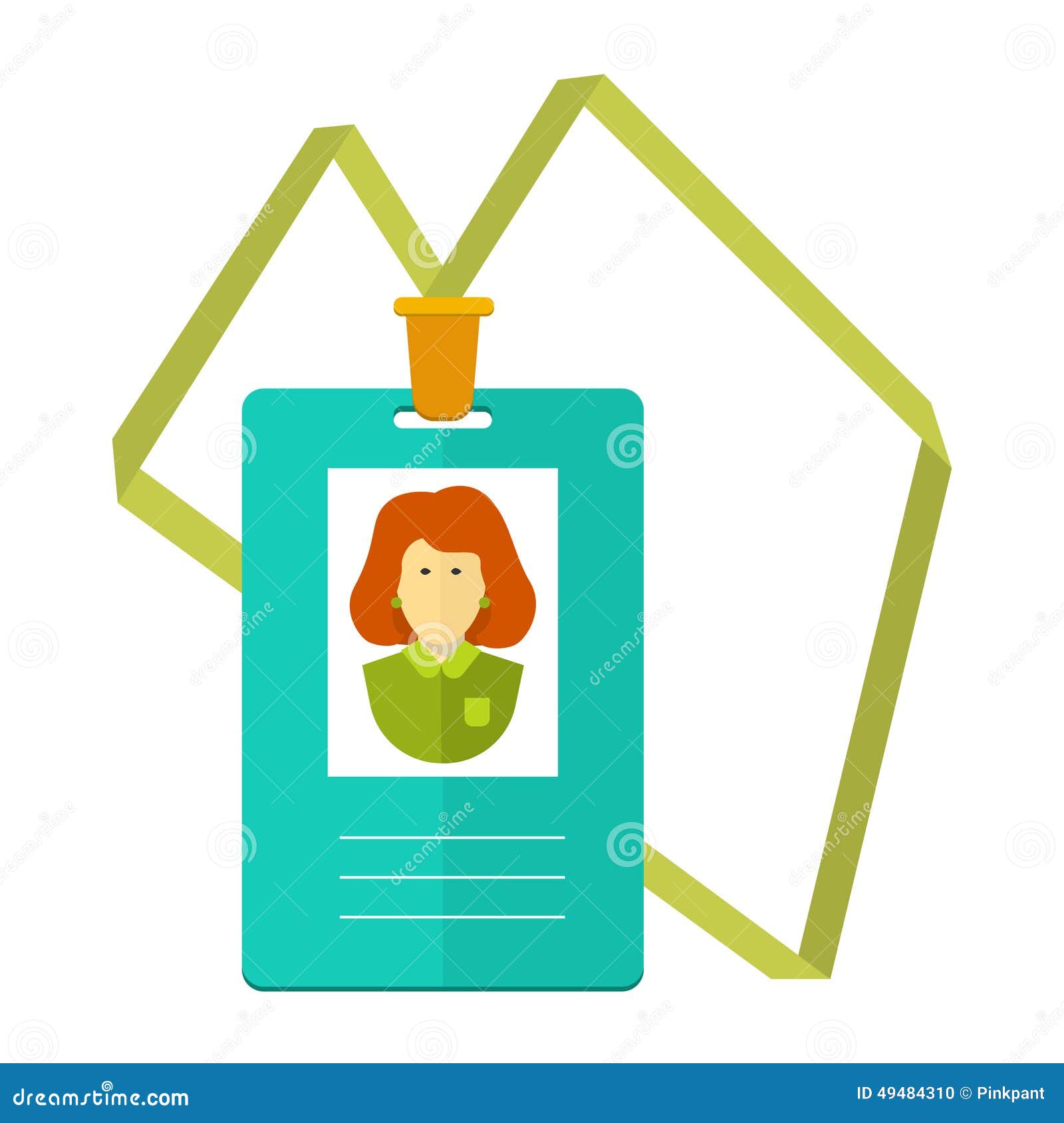 Identity Card of the Person, Badge, Identification Card. Flat Design ...