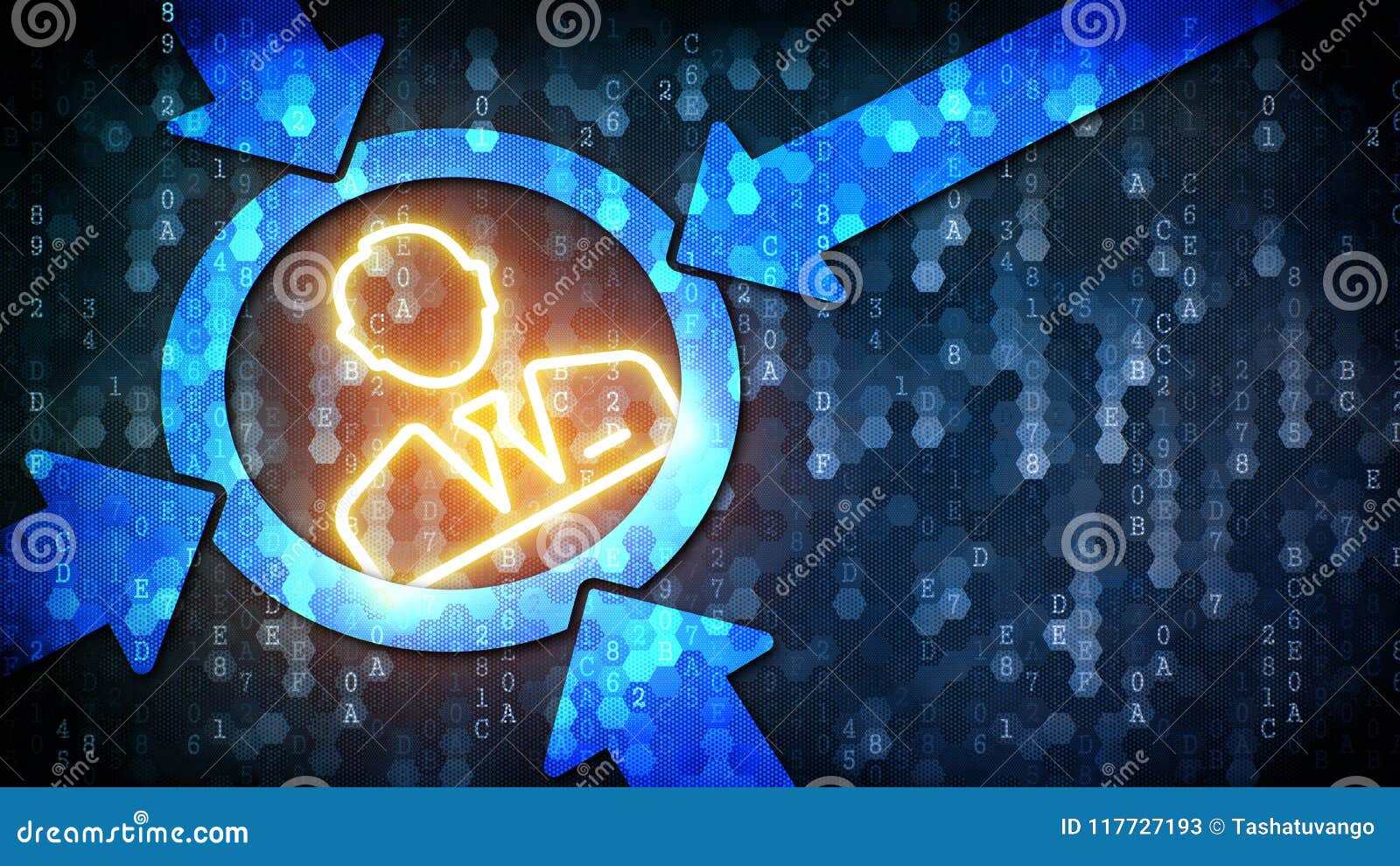 Identity Concept: Character - Icon on Digital Background. Stock ...