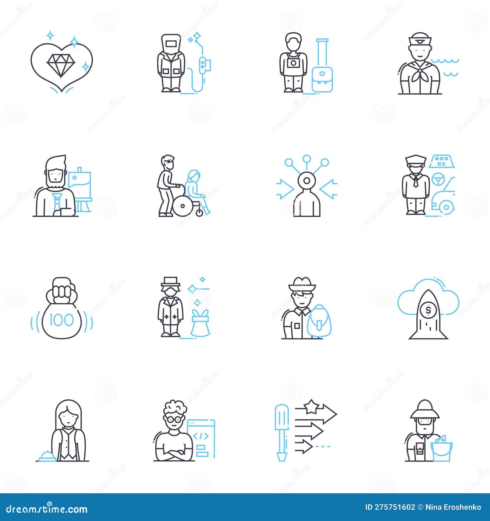 Individuality Linear Icons Set. Unique, Self-expression, Originality ...