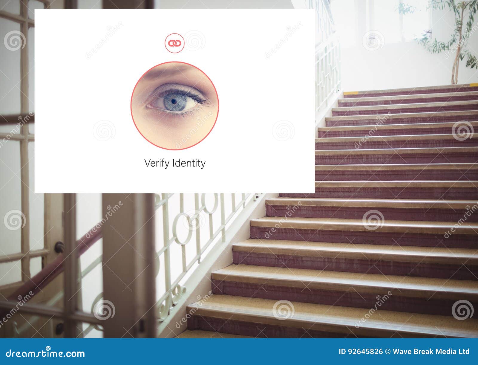 Identity Eye Verify App Interface on Stairs Stock Photo - Image of ...