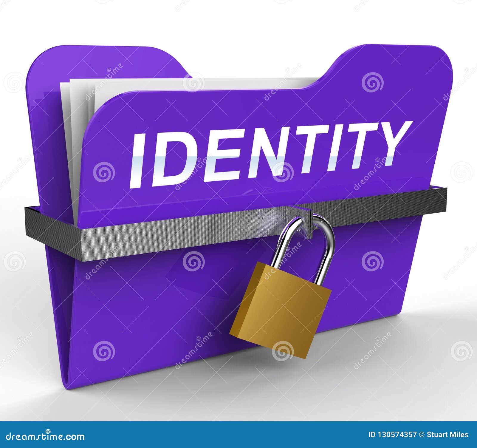 Identity File Shows Personal Folder 3d Rendering Stock Illustration ...