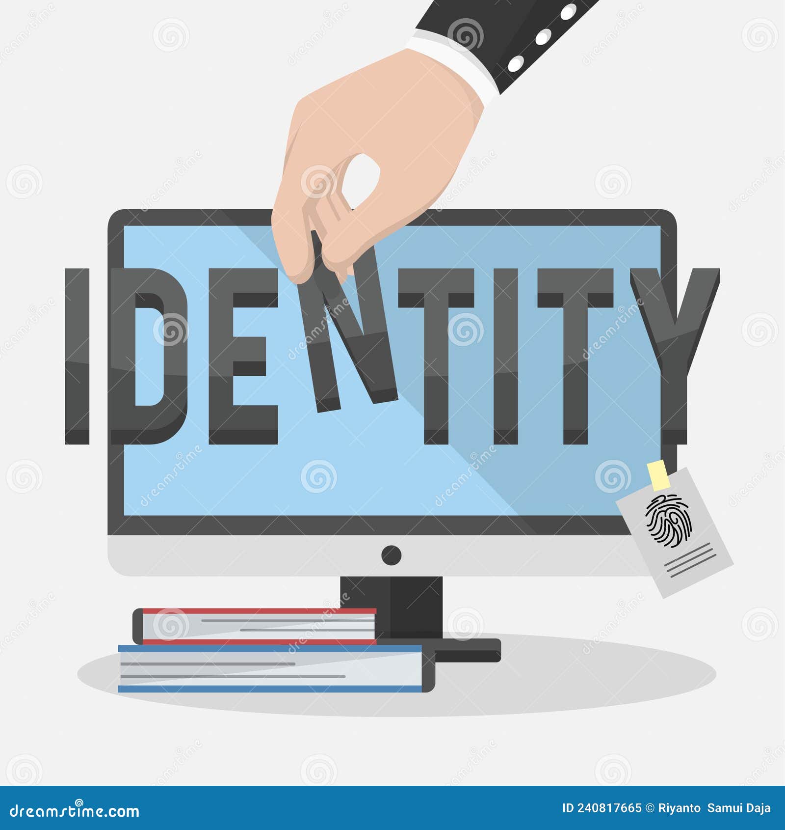 Identity in Front of the Screen Illustration Design Stock Vector ...