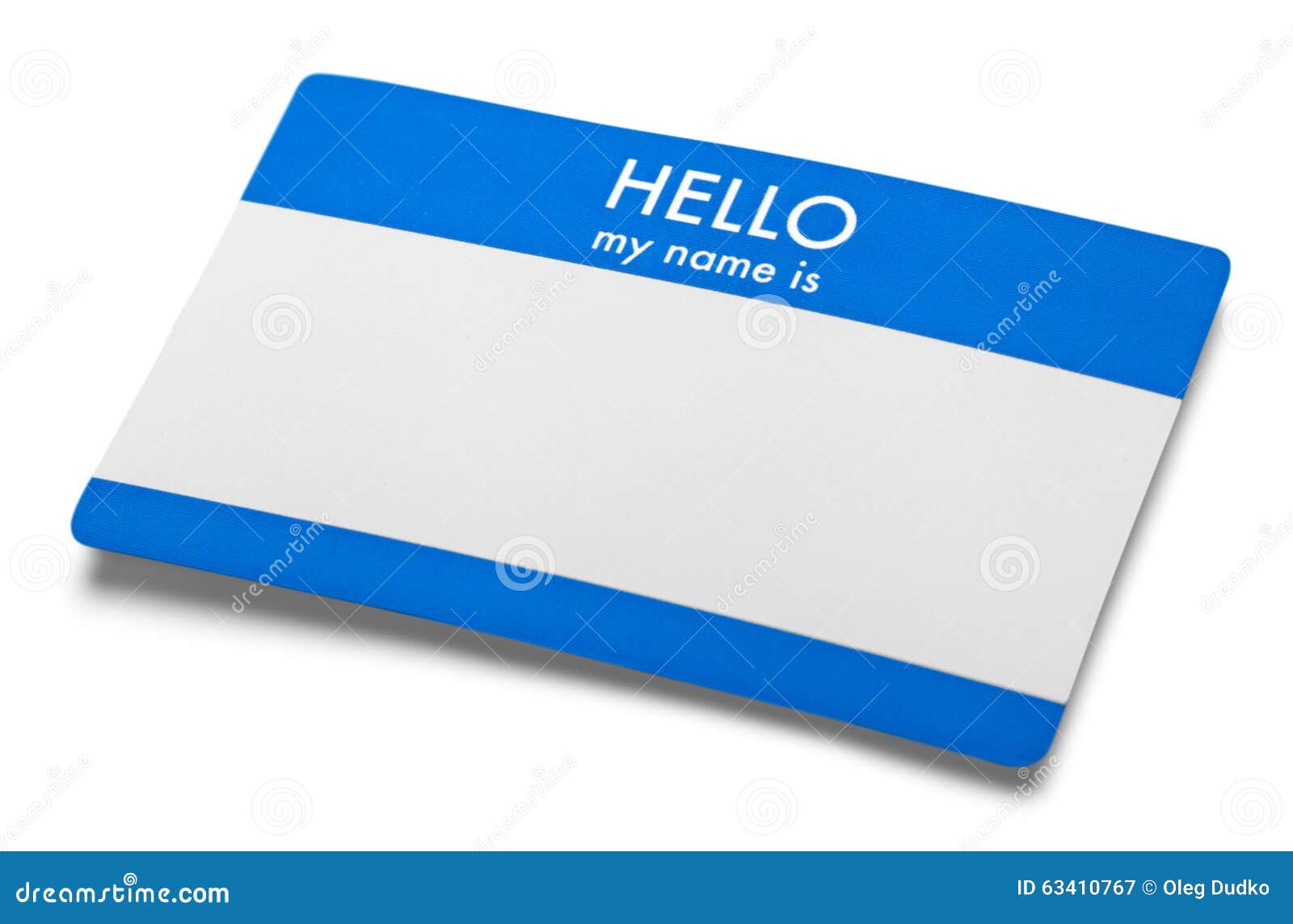 Hello Name Tag On Portfolio Royalty-Free Stock Photography ...