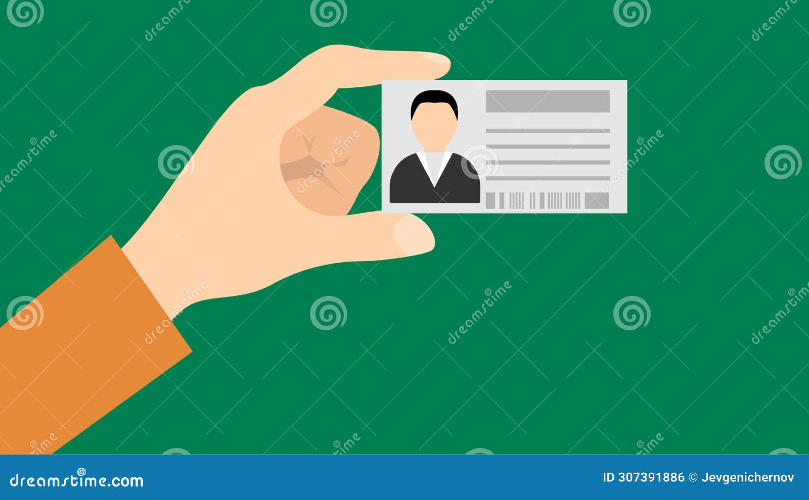 Hand Holding a Business Card Flat Stye Stock Vector - Illustration of ...