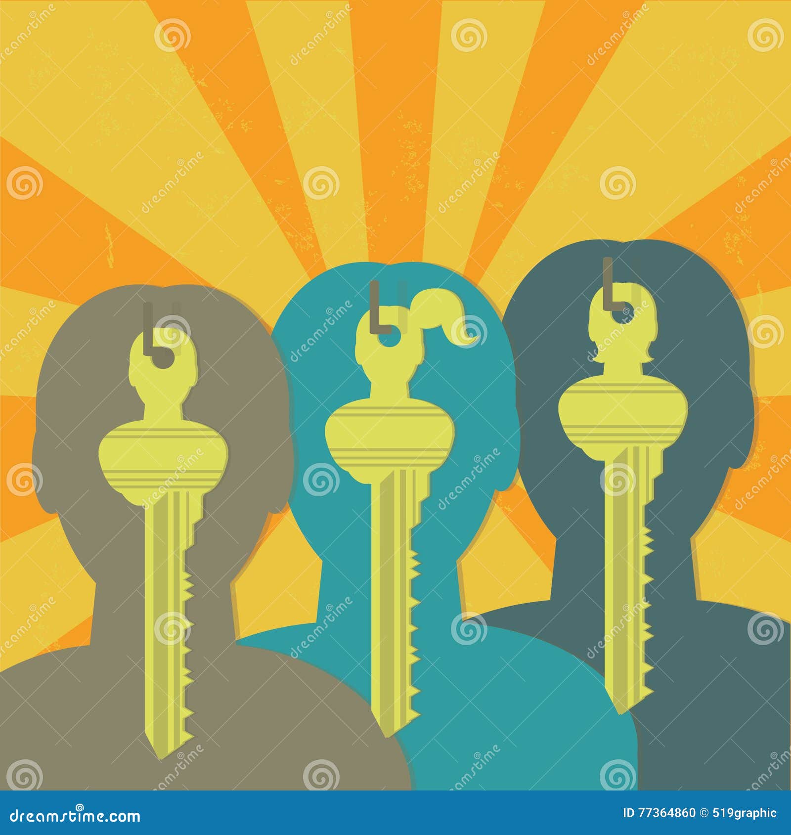 Identity key group stock vector. Illustration of health - 77364860