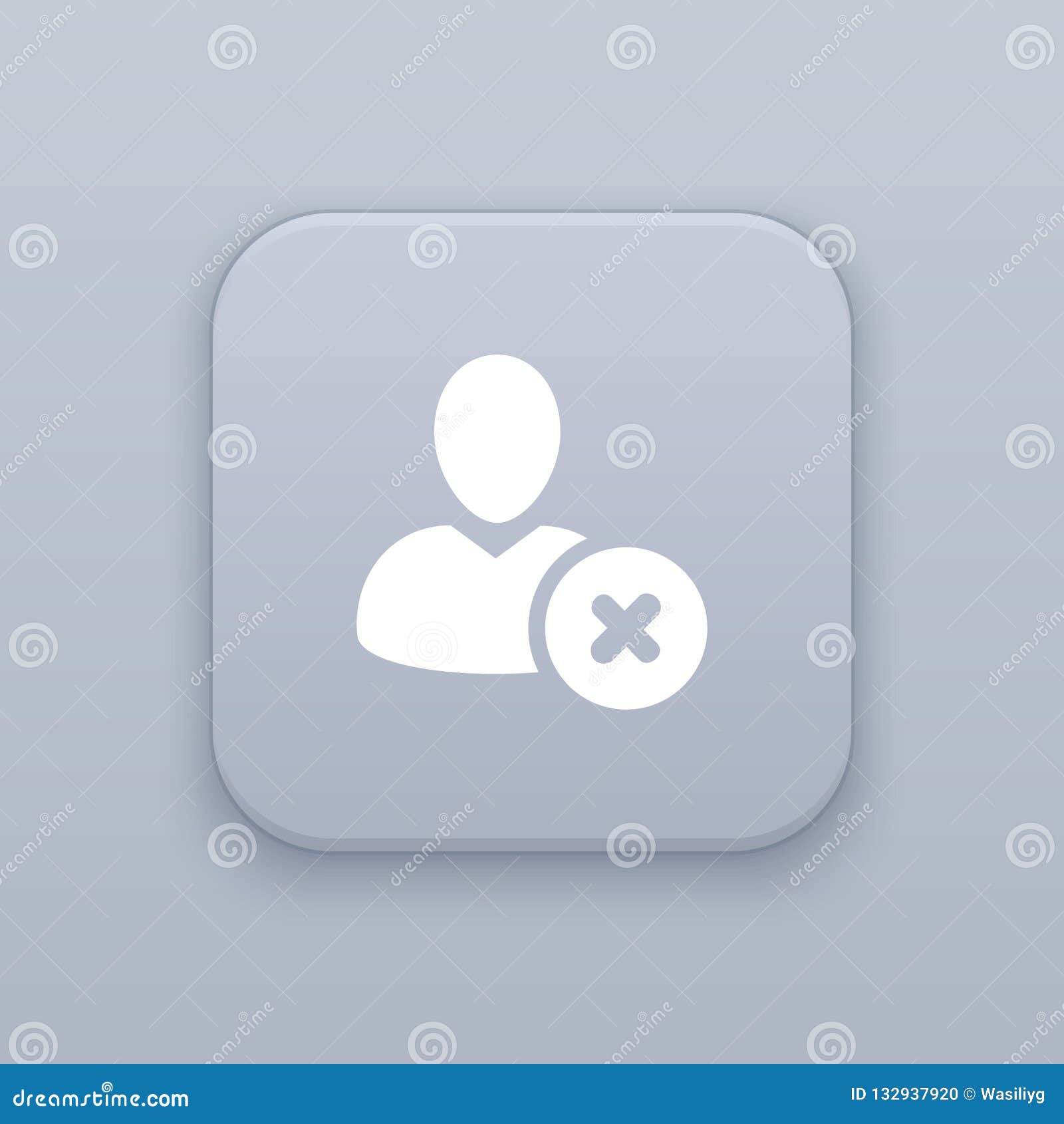 Identity Not Confirmed, Delete Contact, Gray Vector Button with Stock ...