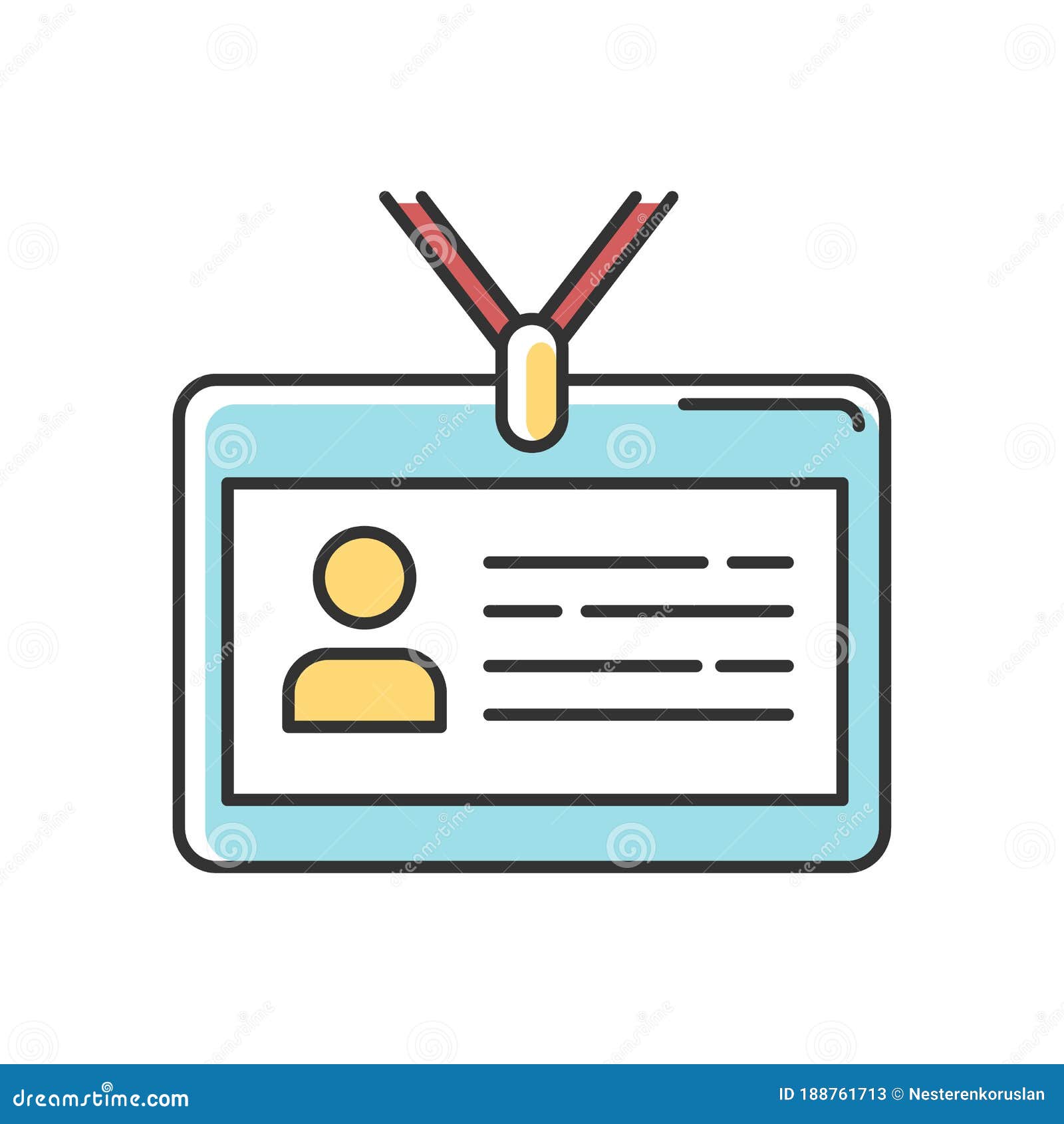 Personal Credentials Vector Icon On White Background. Flat Vector ...