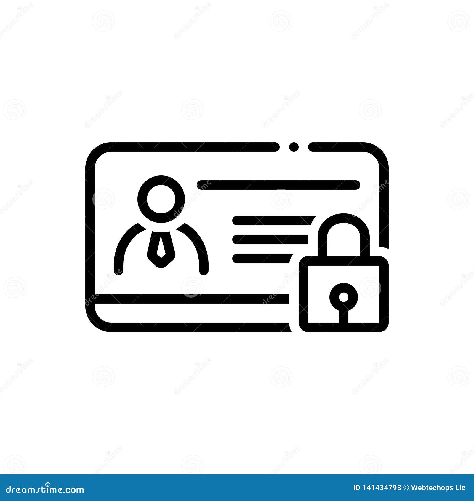 Black Line Icon for Identity Protection, Privacy and Secure Stock ...