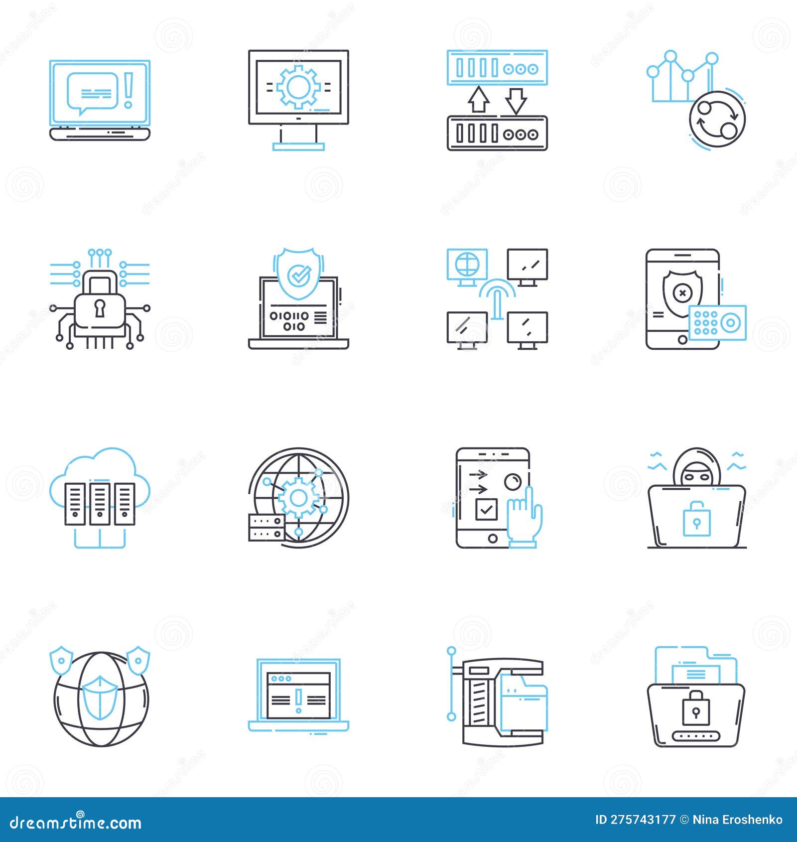 Identity Protection Linear Icons Set. Encryption, Passwords, Biometrics ... Identity Protection Linear Icons Set. Encryption, Passwords, Biometrics ...