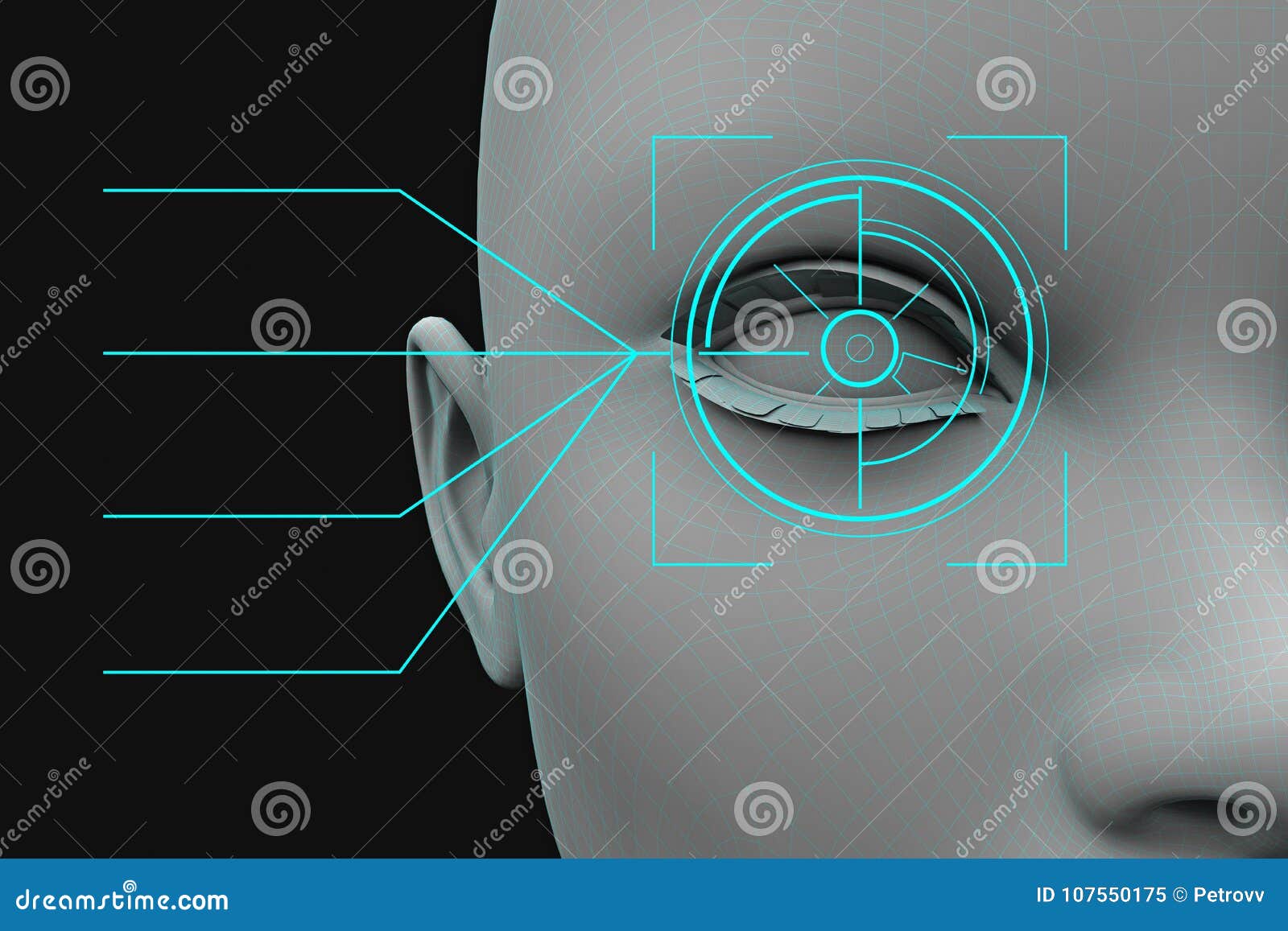 Identity recognition eye stock illustration. Illustration of callouts ...