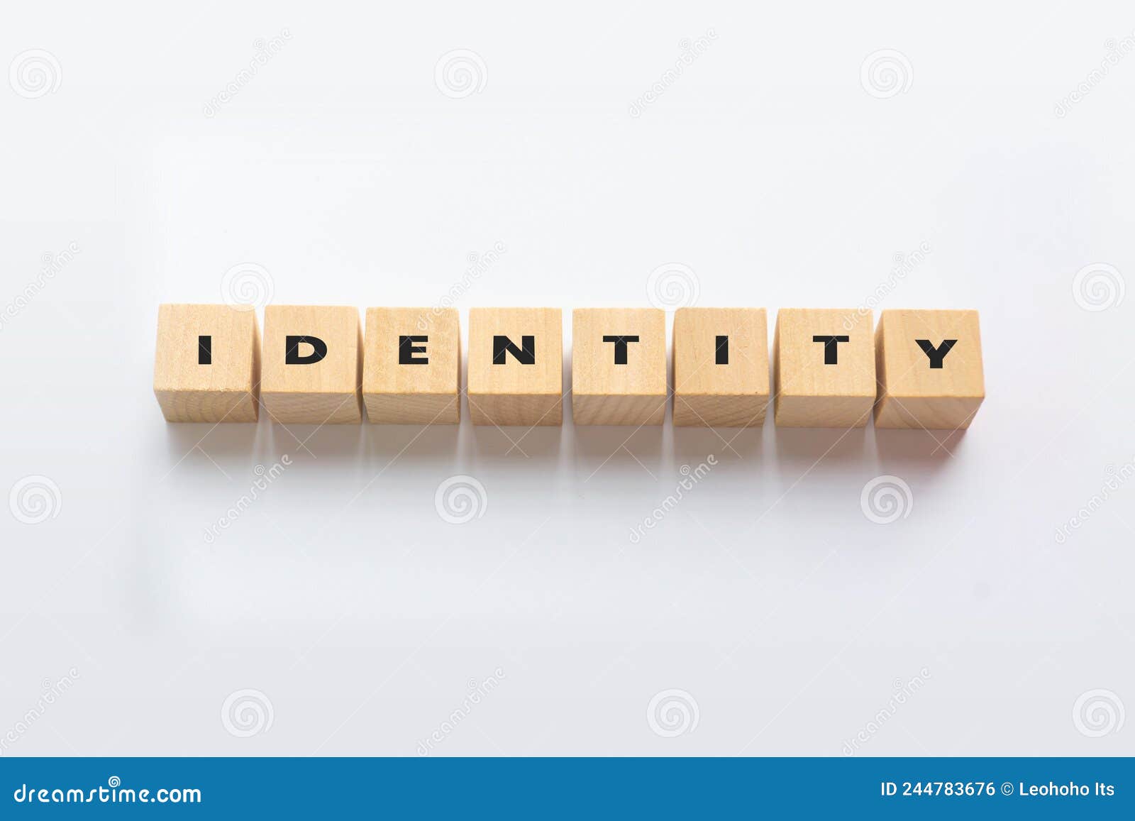 IDENTITY Cube Blocks on White Background. Wooden Blocks with the Word ...