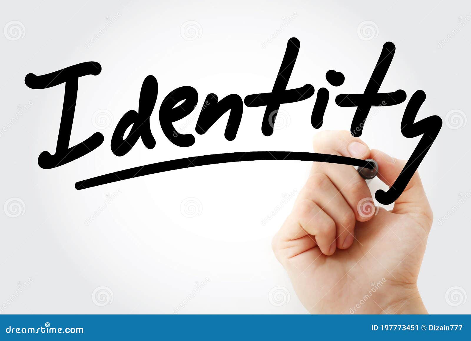 Identity text with marker stock image. Image of plan - 197773451