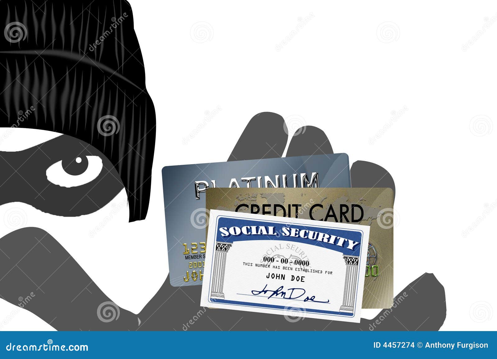 Identity theft stock illustration. Illustration of document - 4457274