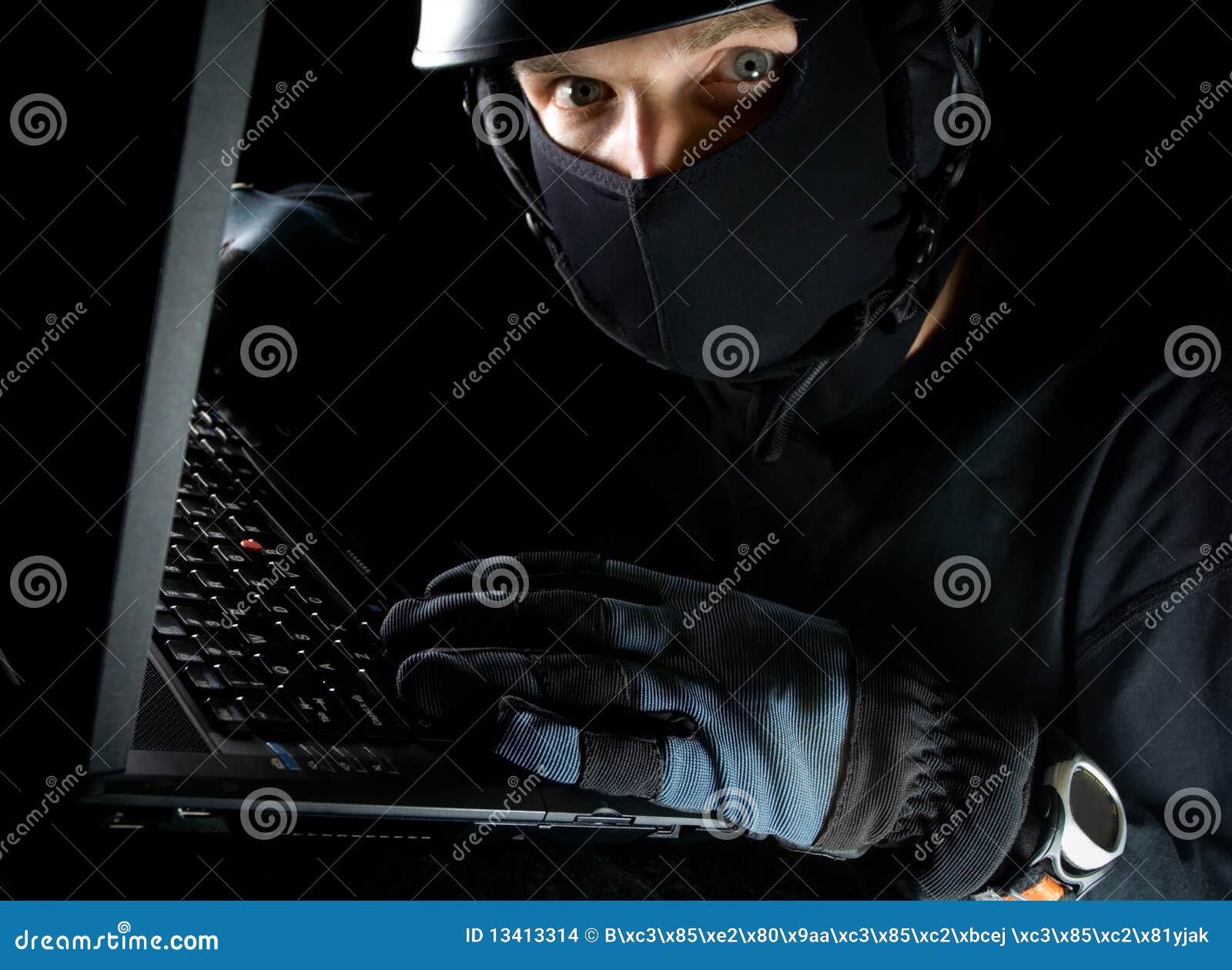 Identity Theft on Computer at Night Stock Photo - Image of blush, fraud ...